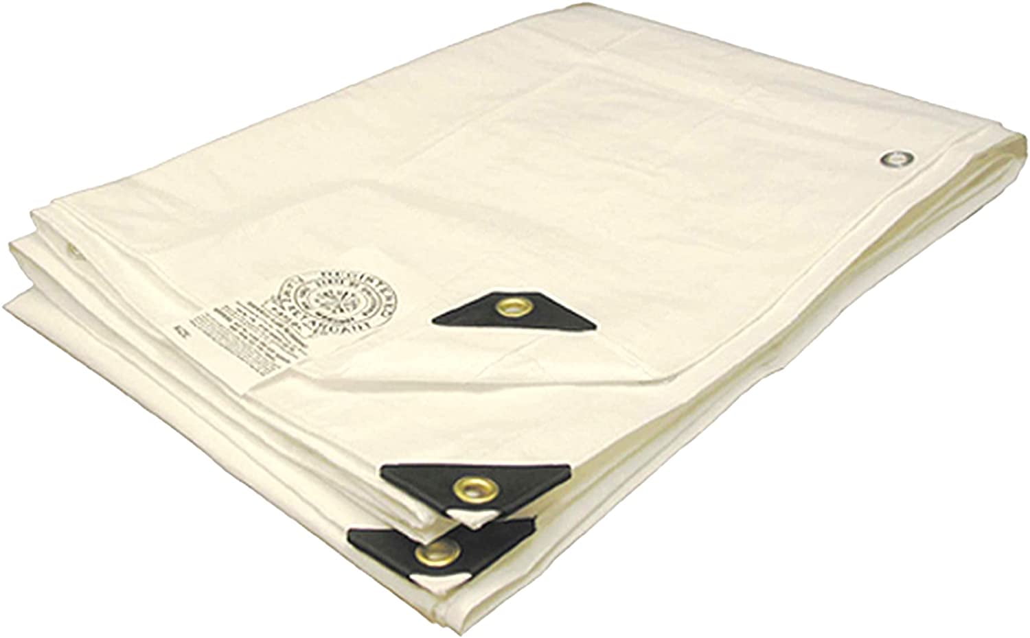 Tarps Now Waterproof Fire Retardant Poly Tarp with Grommet- White (06 ...