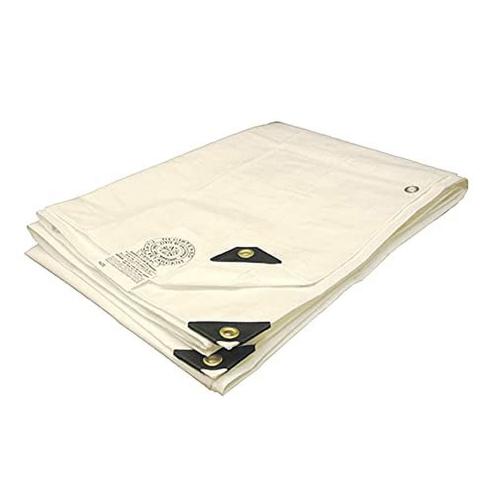 Tarps Now Waterproof Fire Retardant Poly Tarp with Grommet- White (20 ...