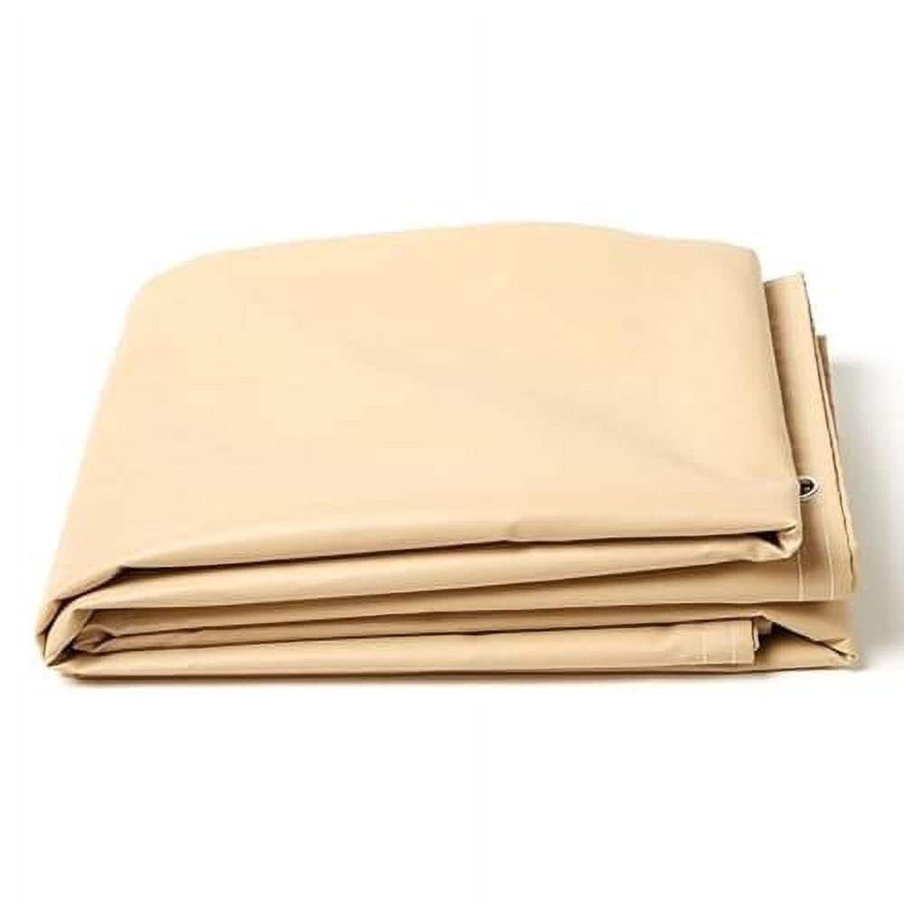 Tarps Now Waterproof Vinyl Tarps, 20Mil Heavy Duty Tarp Cover - Tan (10 ...