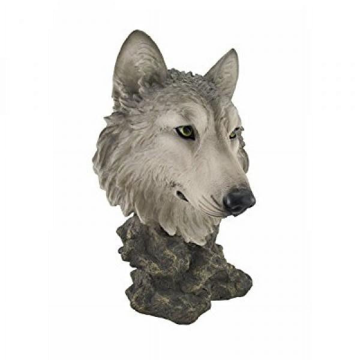 TarrKenn 19" Gray Wolf Bust Garden Statue, Finely Detailed Fur ...