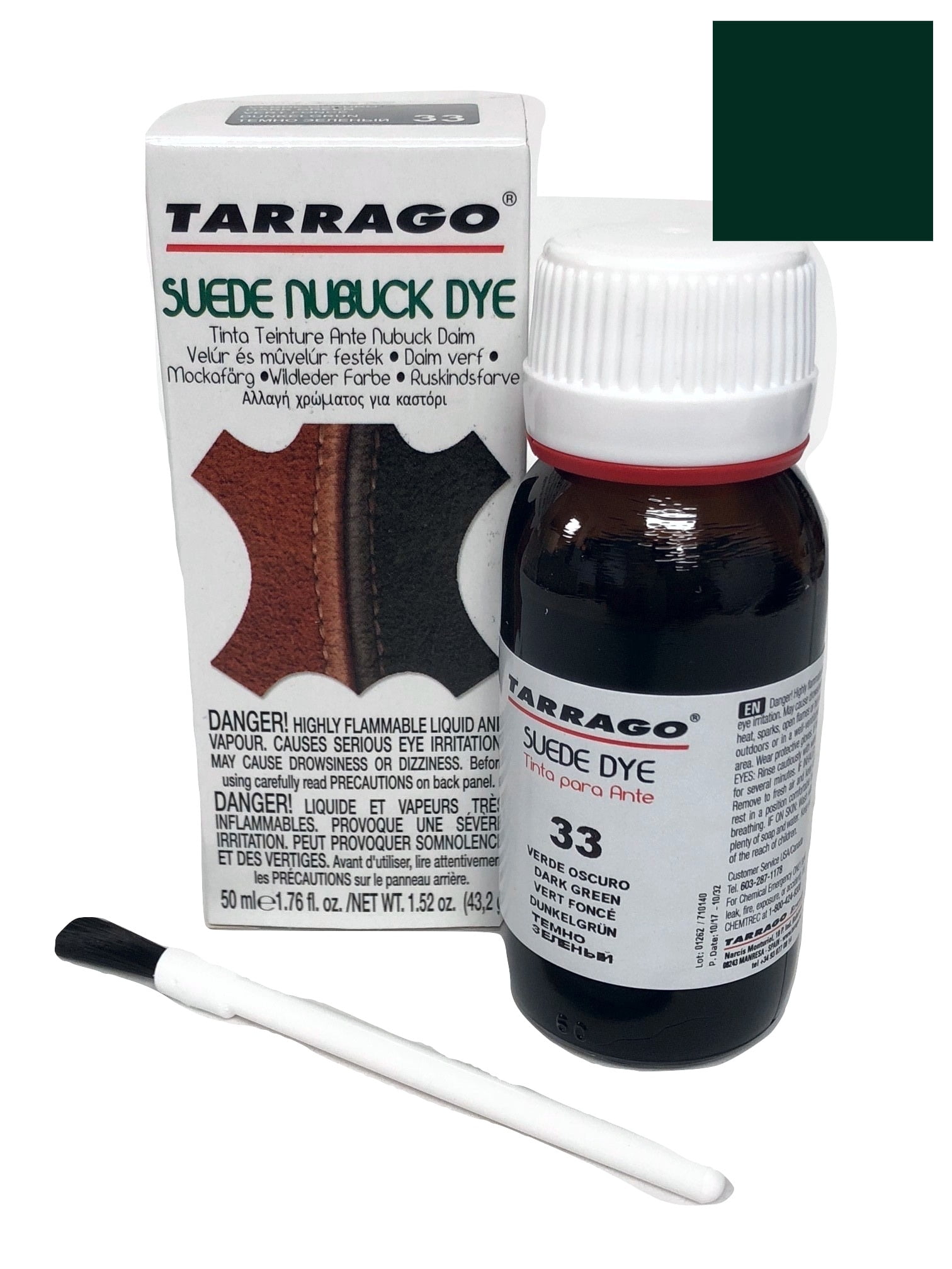 Tarrago Permanent Shoe Paint, Suede Dye, 50ml, #33 Dark Green - Walmart.com