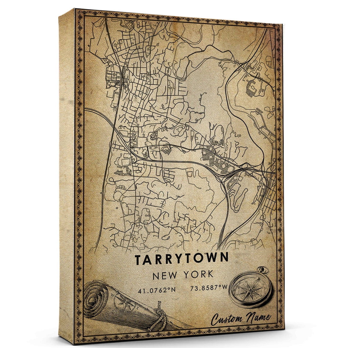 Tarrytown Map Poster, New York Map Art Poster, Canvas, Tarrytown Map ...