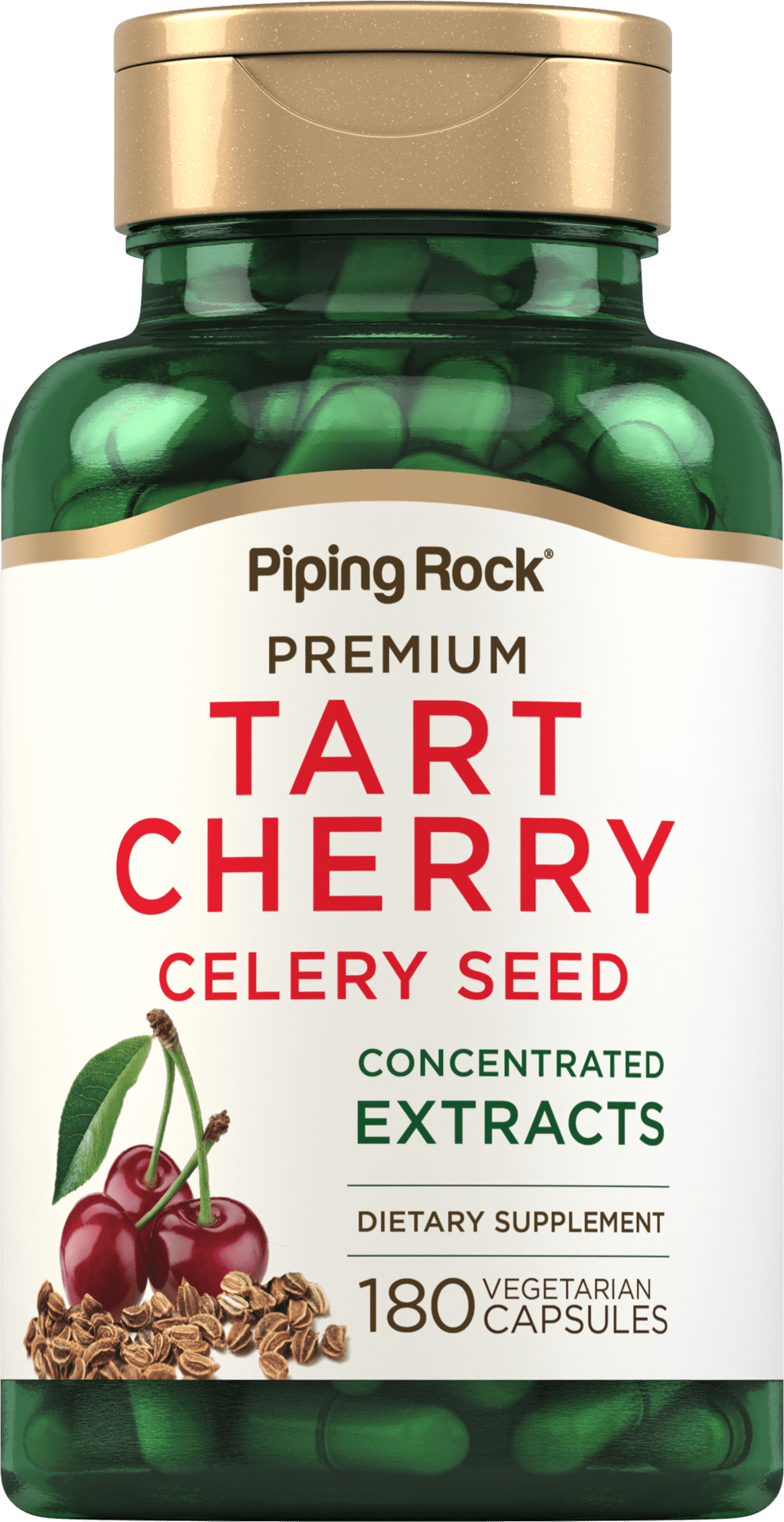 Tart Cherry and Celery Seed Capsules | 180 Count | Vegetarian, Non-GMO ...