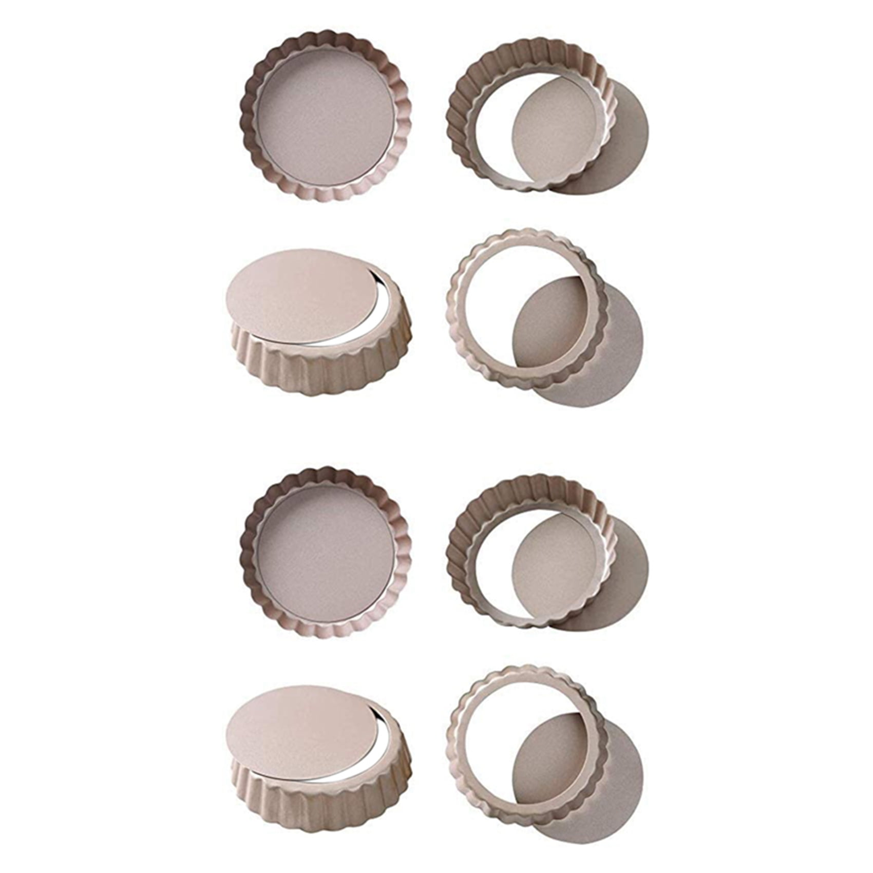 Tart Pan, 4 Inch Mini Quiche Pan Removable Bottom Non-Stick Tin, for ...