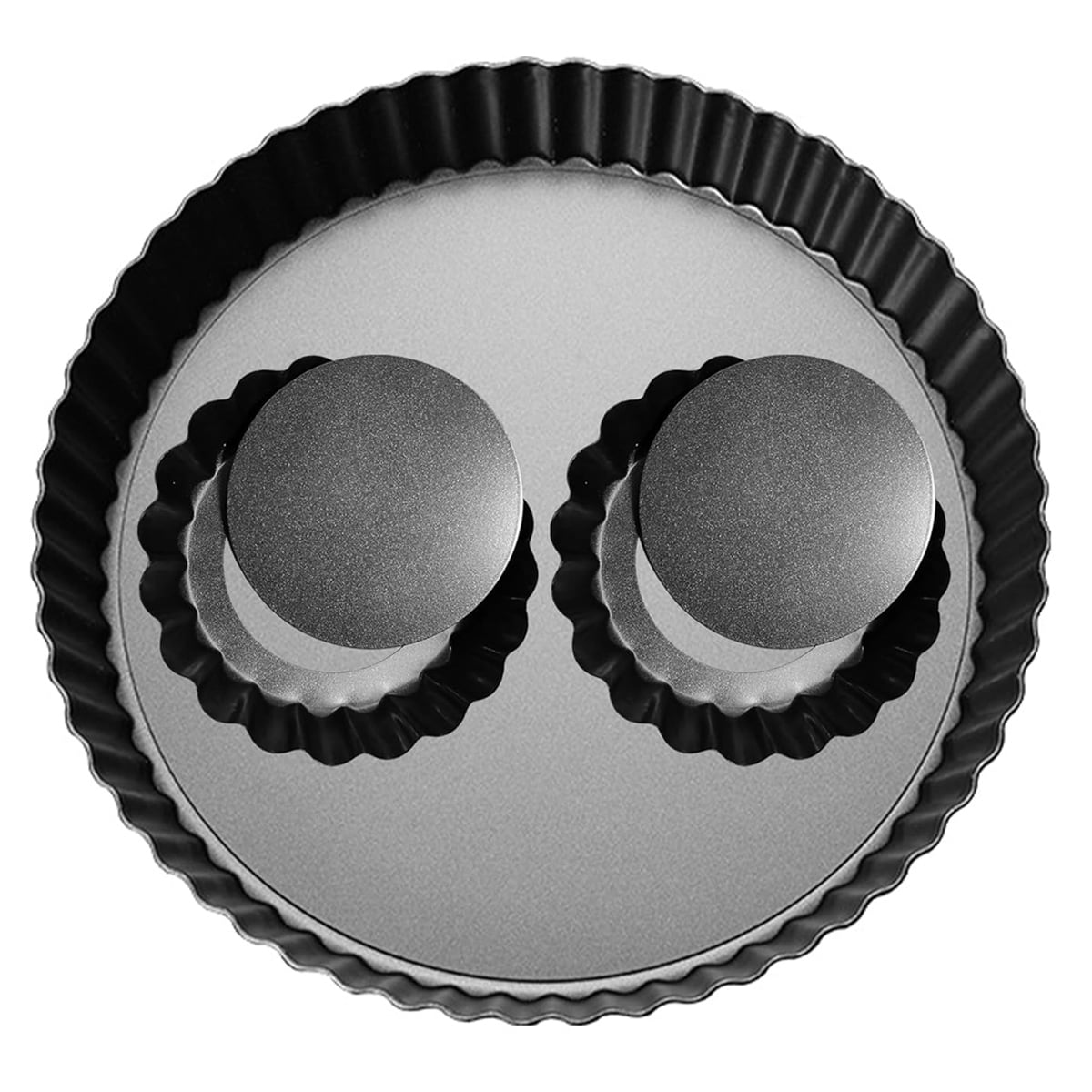 Tart Pan Set with Removable Bottom, Non-Stick Coating Carbon Steel Easy ...