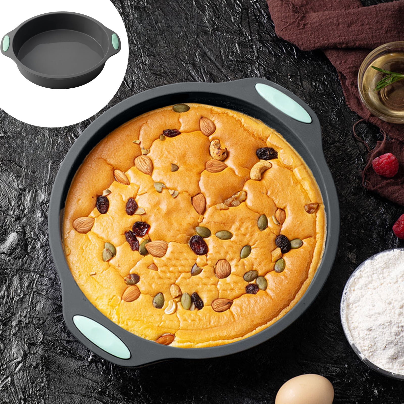 Tart Pan Silicone Pie Pan 12 inch Non-Stick Pizza Pie Mold for Baking ...