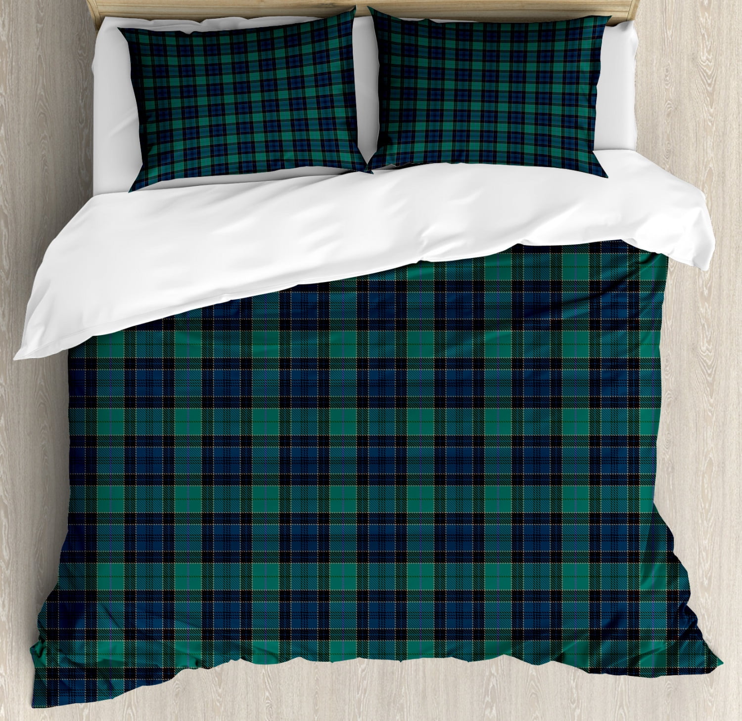 Tartan Duvet Cover Set King Size, Traditional Quilt Design Scottish ...