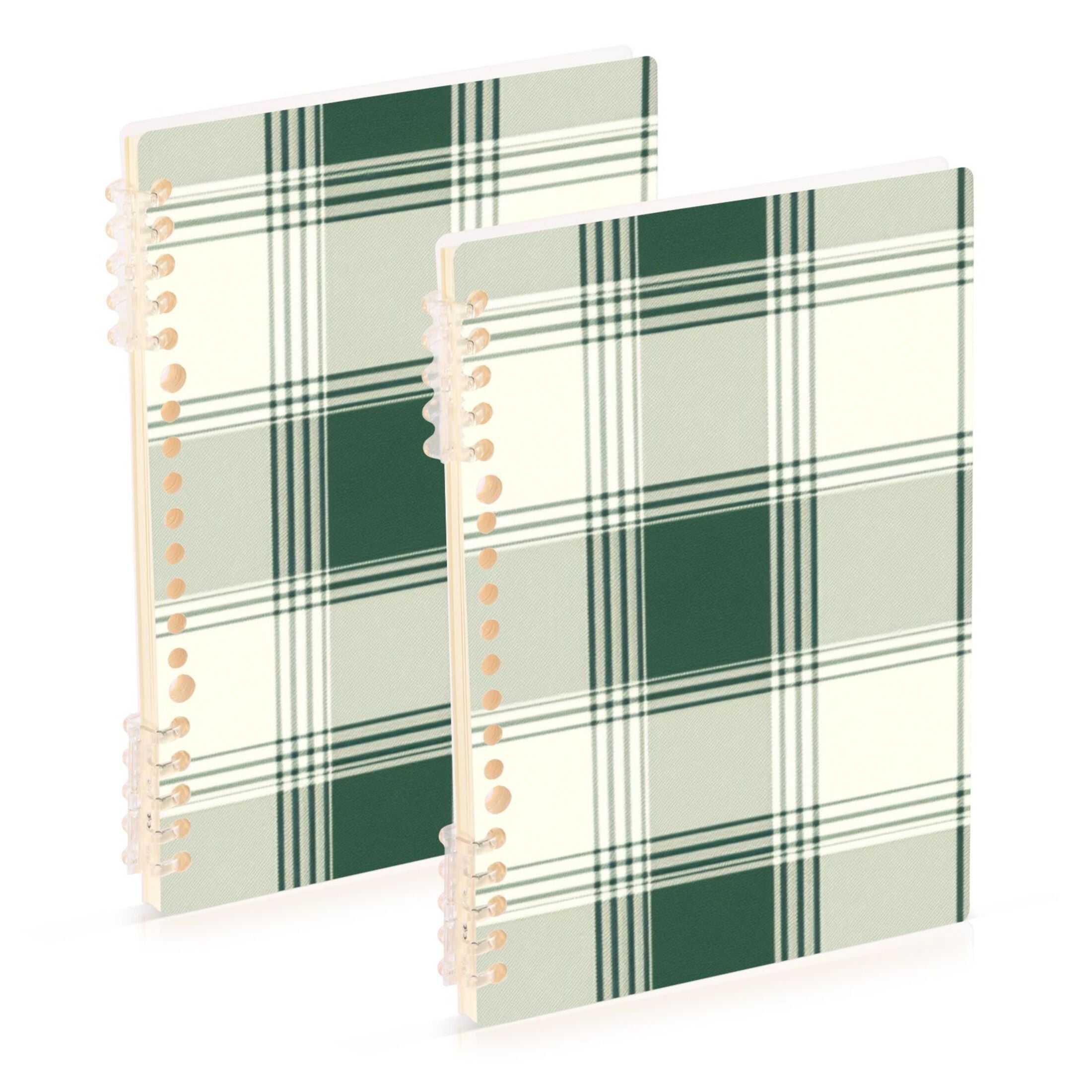 Tartan Fabric Green Plaids Notebook Detachable Coil Notebook Diary A5 ...