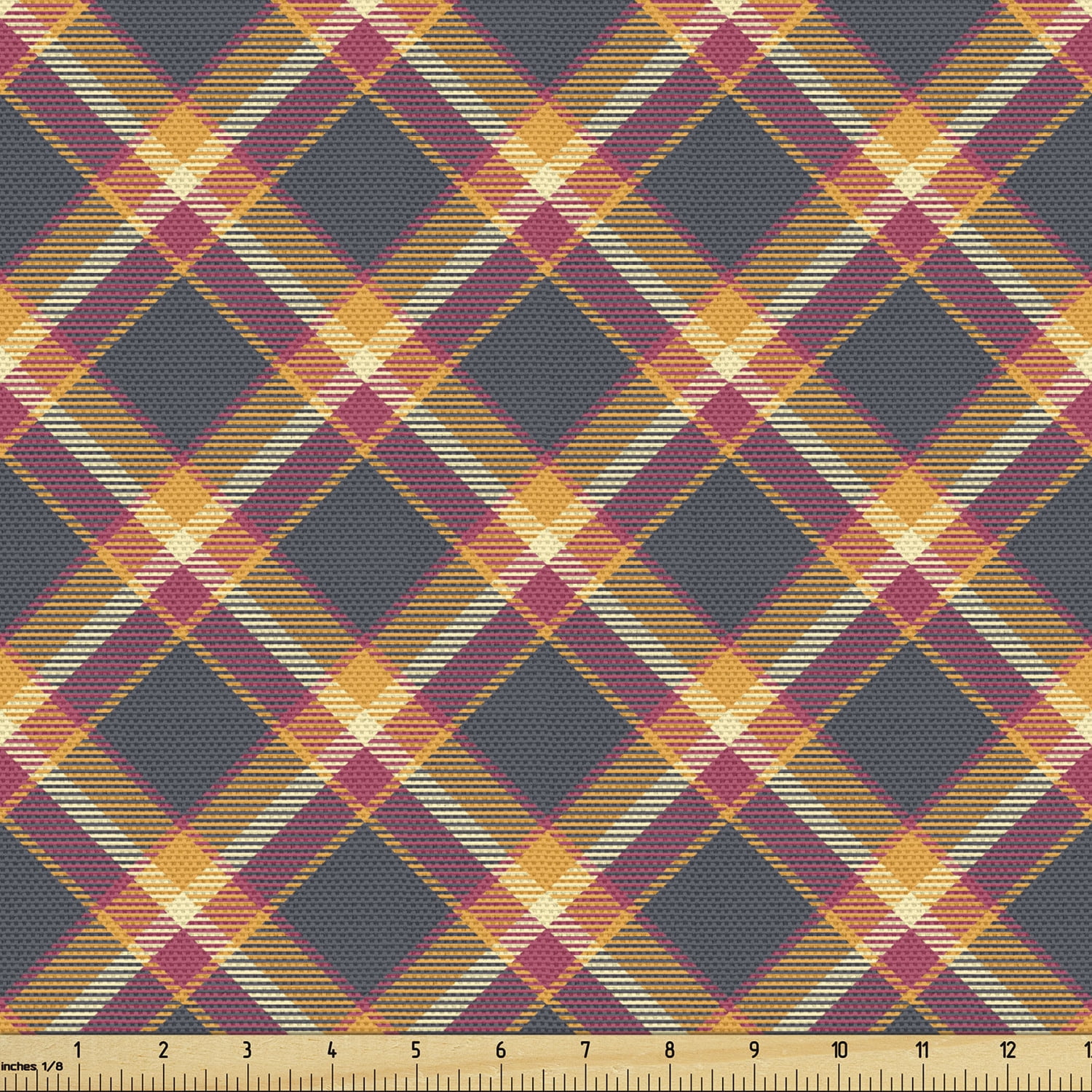Ambesonne Tartan Fabric by the Yard Upholstery, British Country Style ...