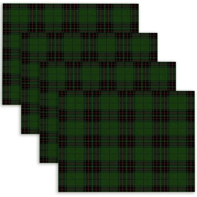 Tartan Green Plaid Scottish Pattern Placemat Christmas and New Year ...
