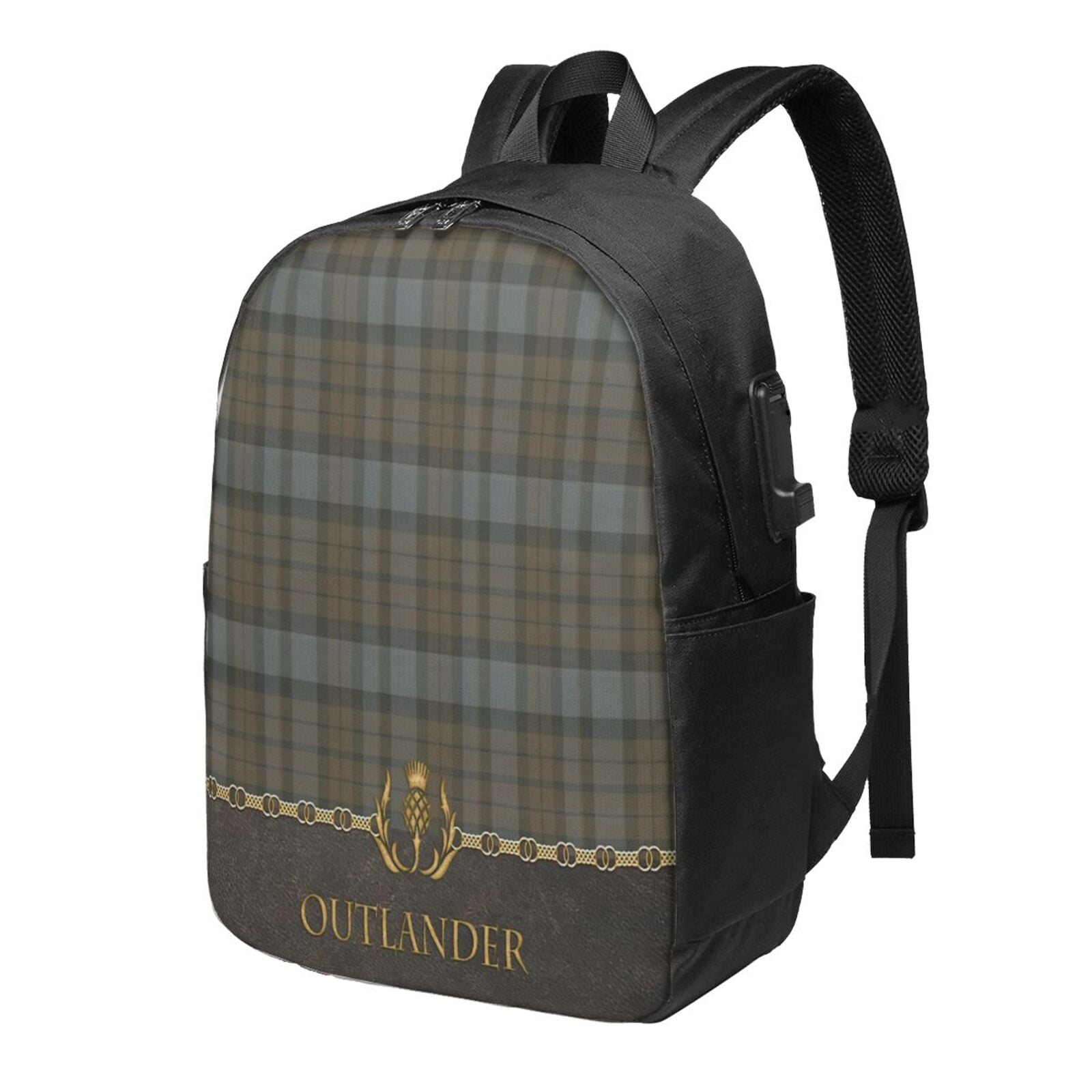Tartan Leather Outlander Backpack Fashion Travel Backpack Laptop ...