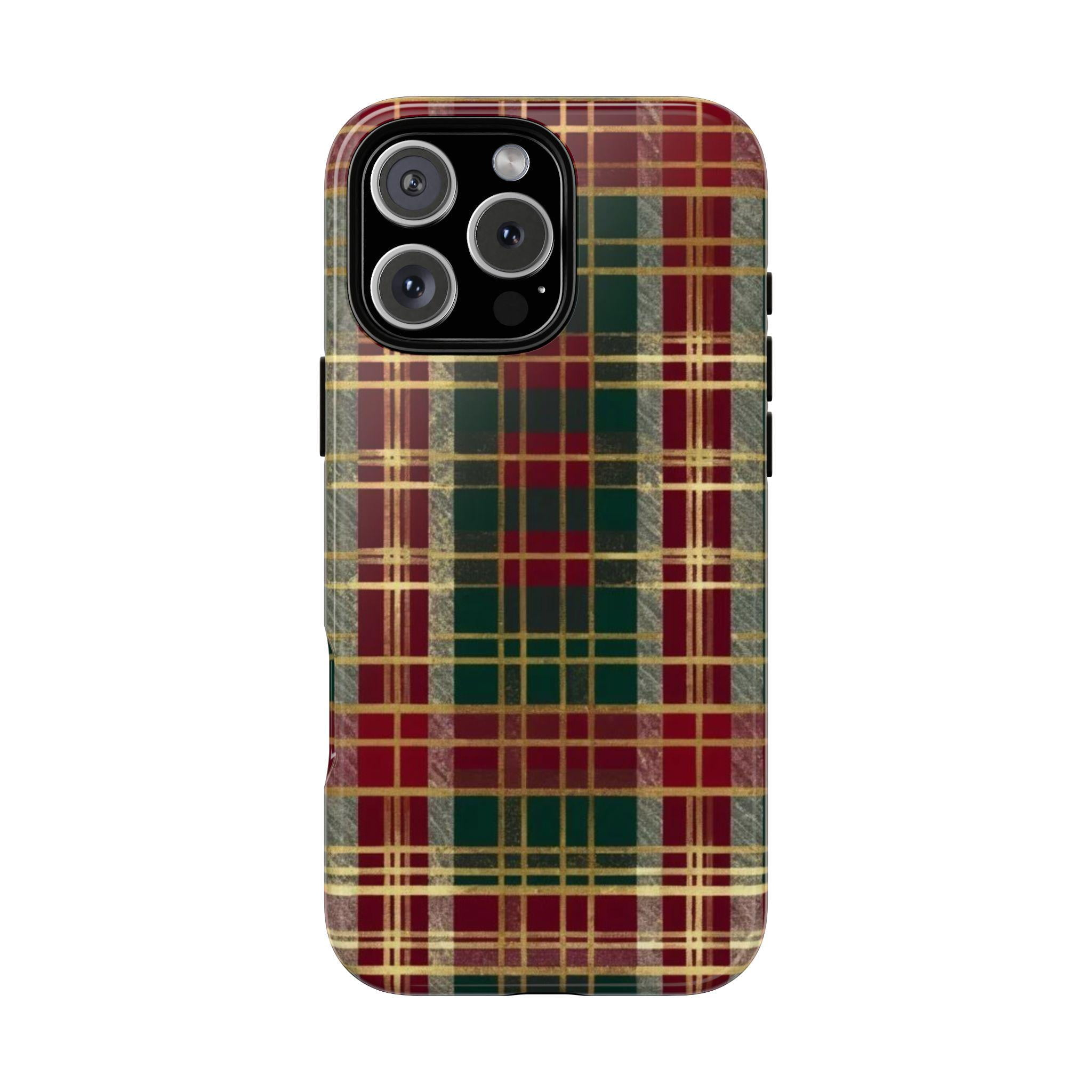 Tartan Plaid Glow Phone Case Classic Holiday Pattern Style for iPhone ...