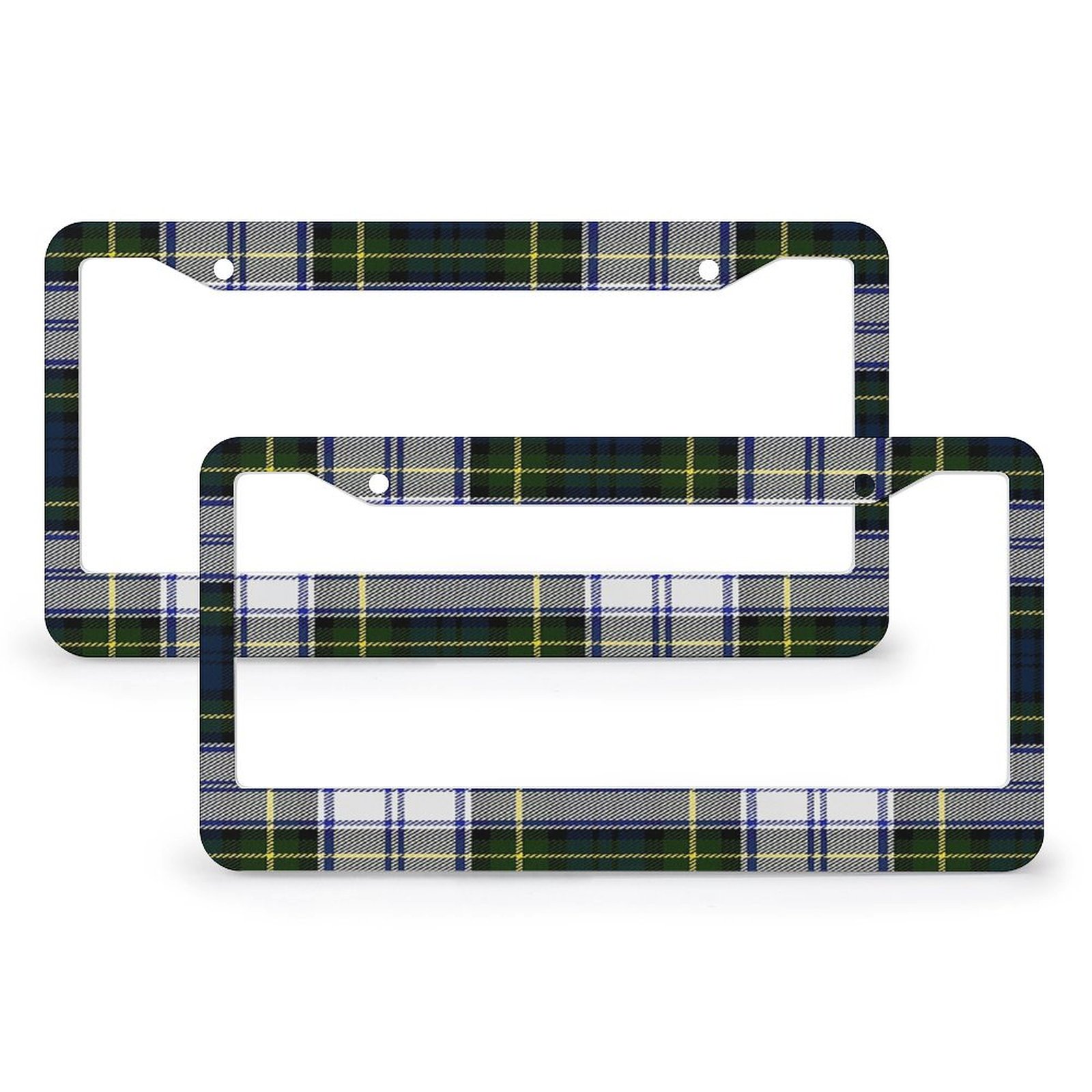 Tartan Plaid License Plate Frame - 2 Pack Aluminum Car Tags Frames ...