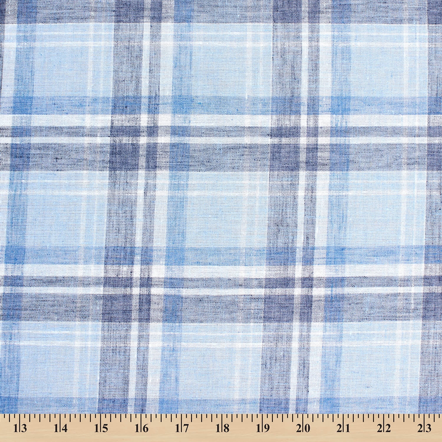 Tartan Plaid Linen-Look Polyester Cotton 58" Fabric By The Yard - Light ...