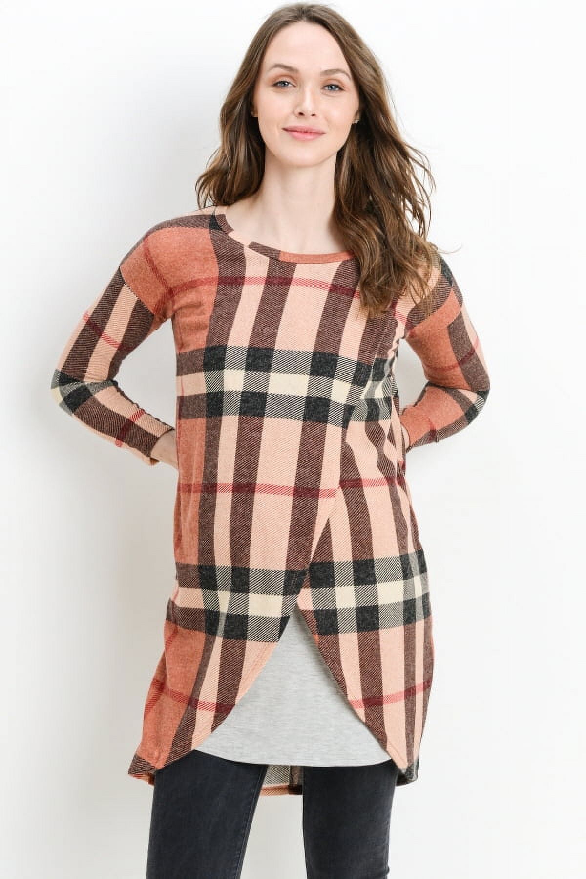 Tartan Plaid Maternity Nursing Knit Tunic - Walmart.com