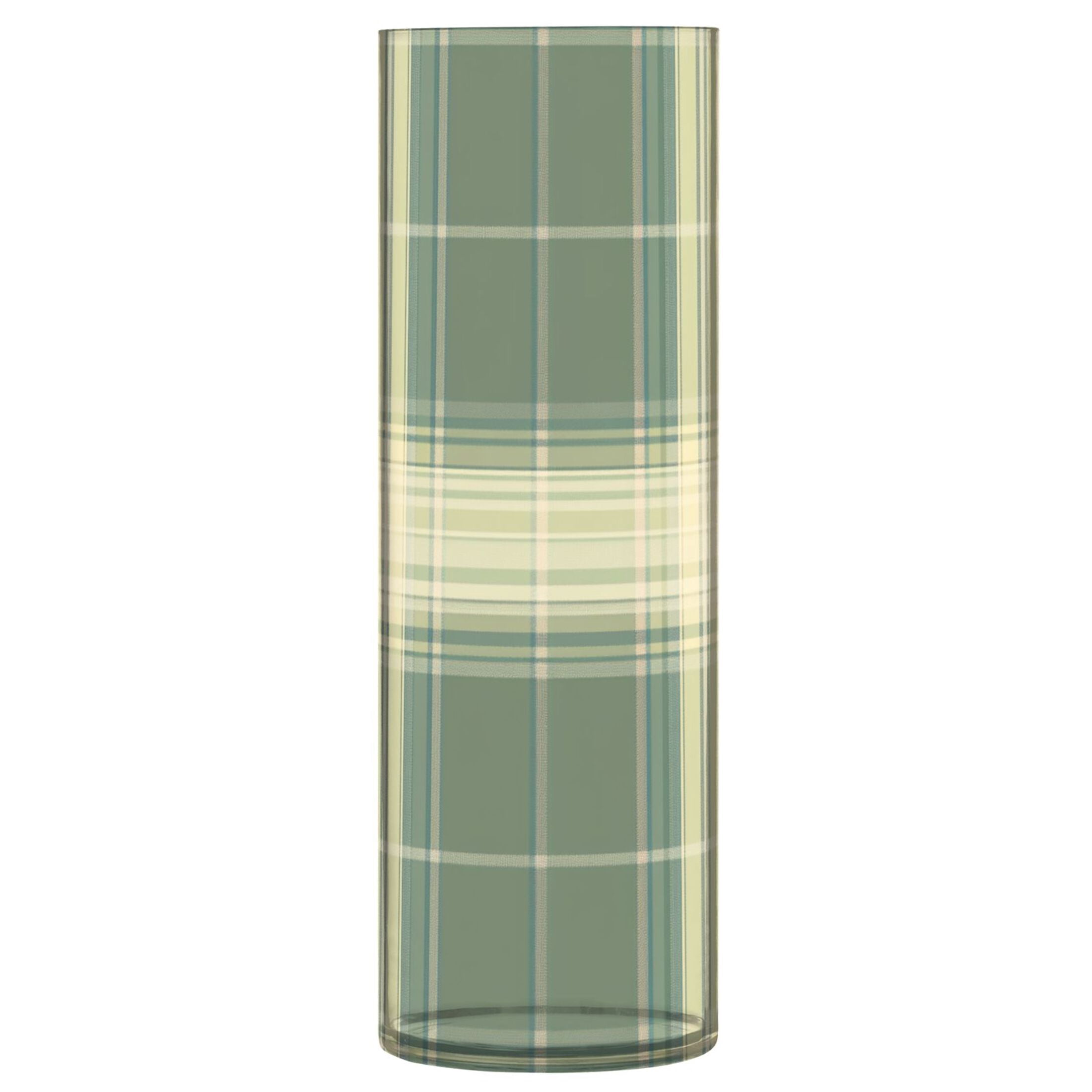 Tartan Plaids in Green and Orange Plastic Cylinder Vase Translucent ...