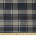Tartan School Plaid Blue Black Gray Grey Yellow 58" Wide Polyester ...