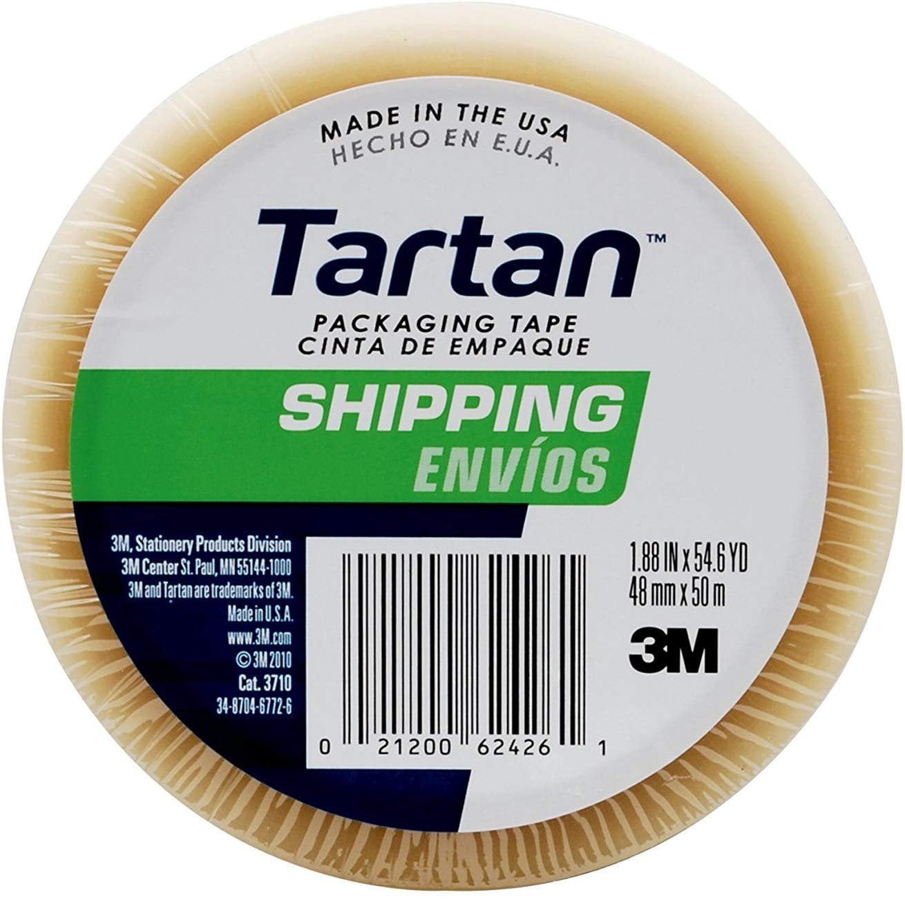 Tartan Shipping Packaging Tape, Clear , 1.88 x 54.6 Yards 3710-DC ...