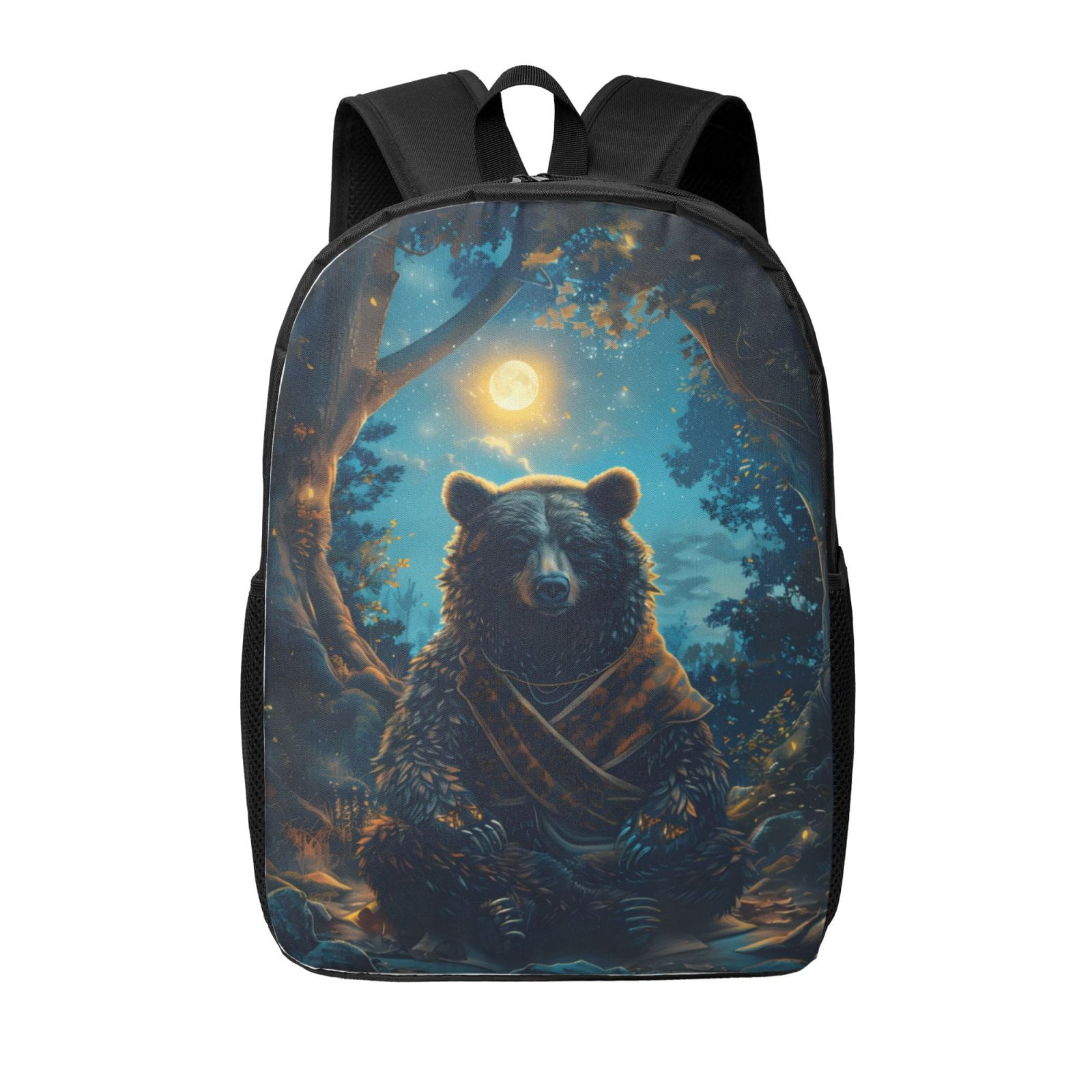Tarvel Laptop Backpack for Women Men Art Starry Sky Meditating Bear 17 ...