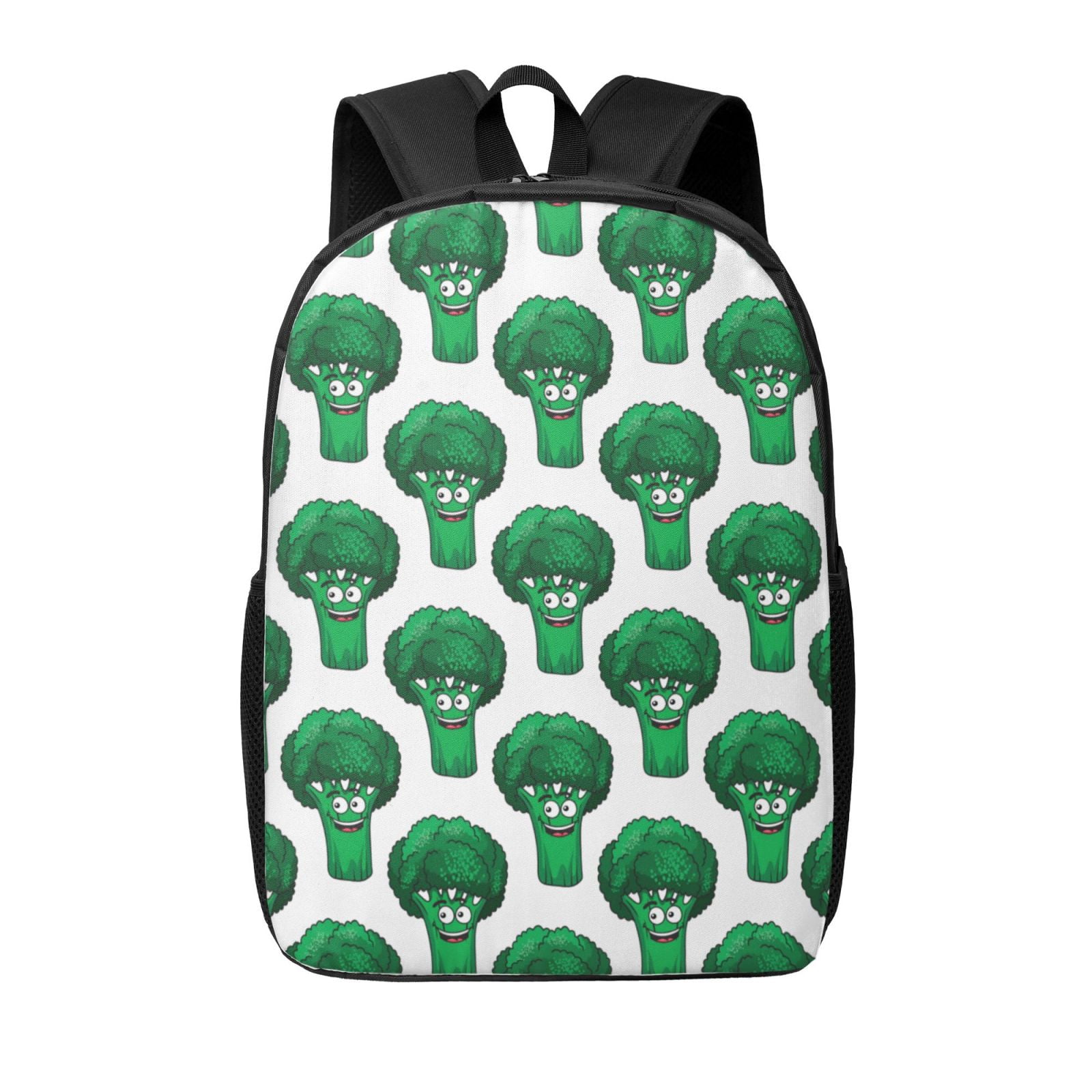 Tarvel Laptop Backpack for Women Men Cartoon smiling green broccoli ...