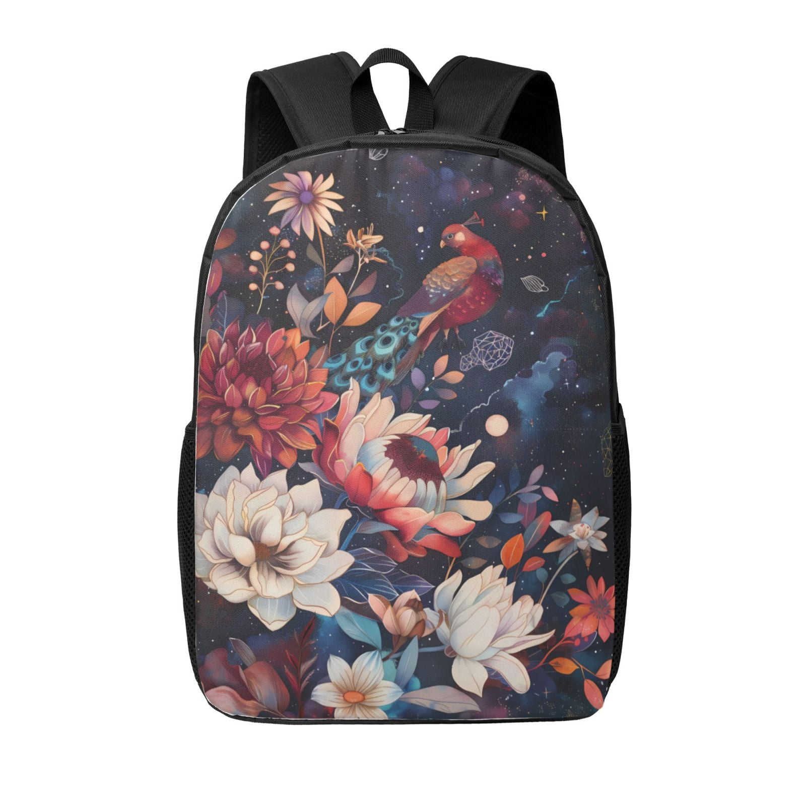 Tarvel Laptop Backpack for Women Men Colorful Flower Peacock 17 Inch ...