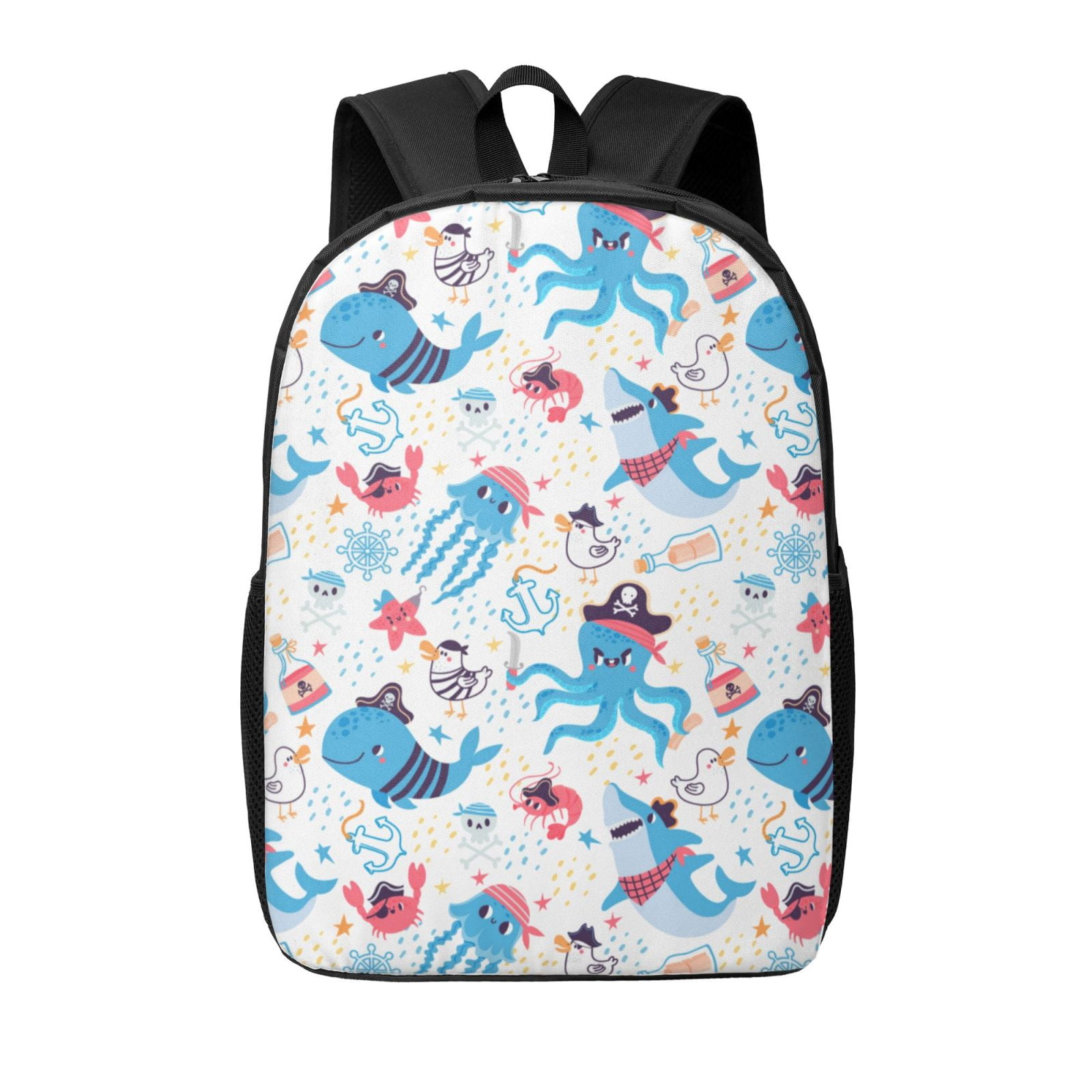 Tarvel Laptop Backpack for Women Men Cute Pirate Shark Whale Octopus 17 ...