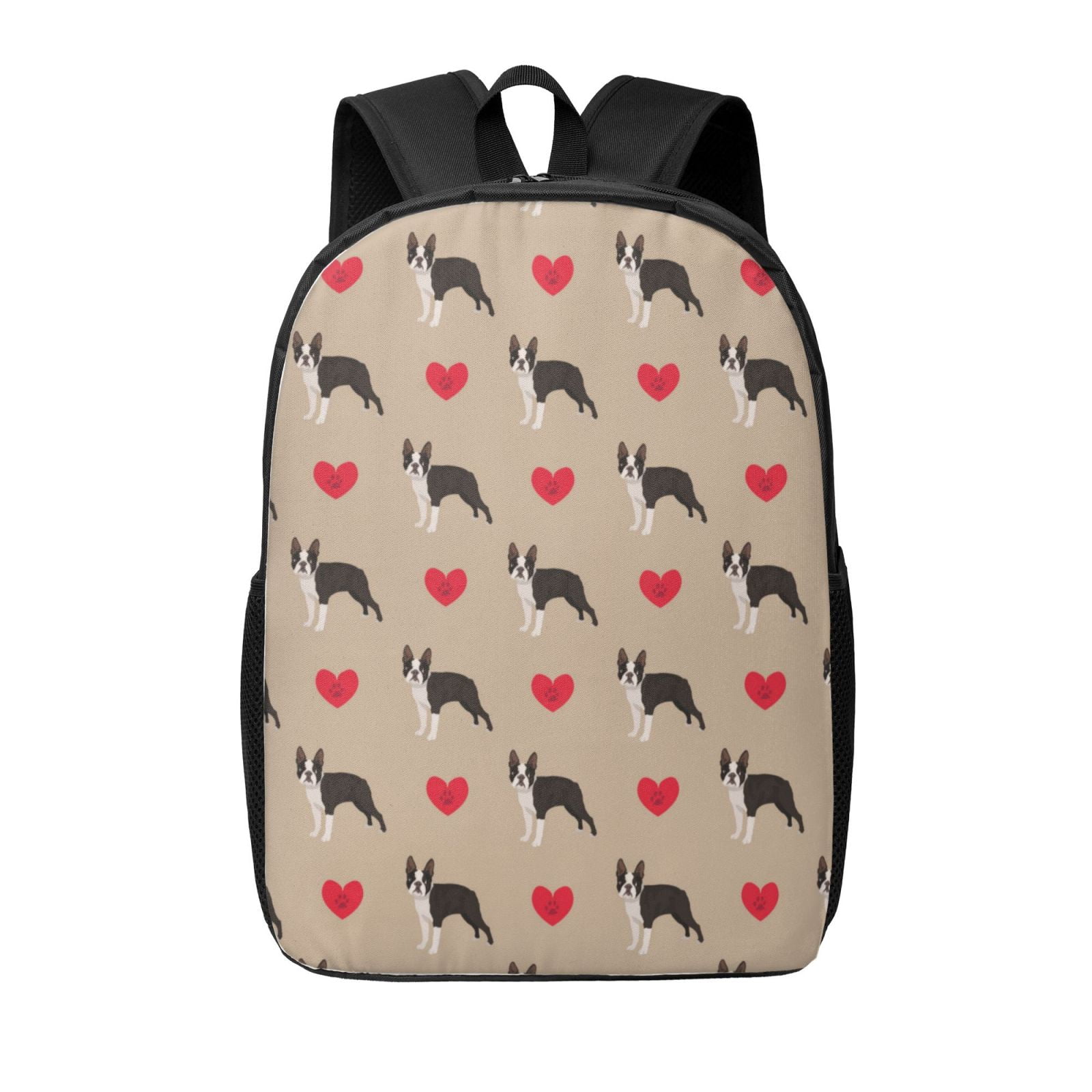 Tarvel Laptop Backpack for Women Men Dog boston terrier heart cute 17 ...
