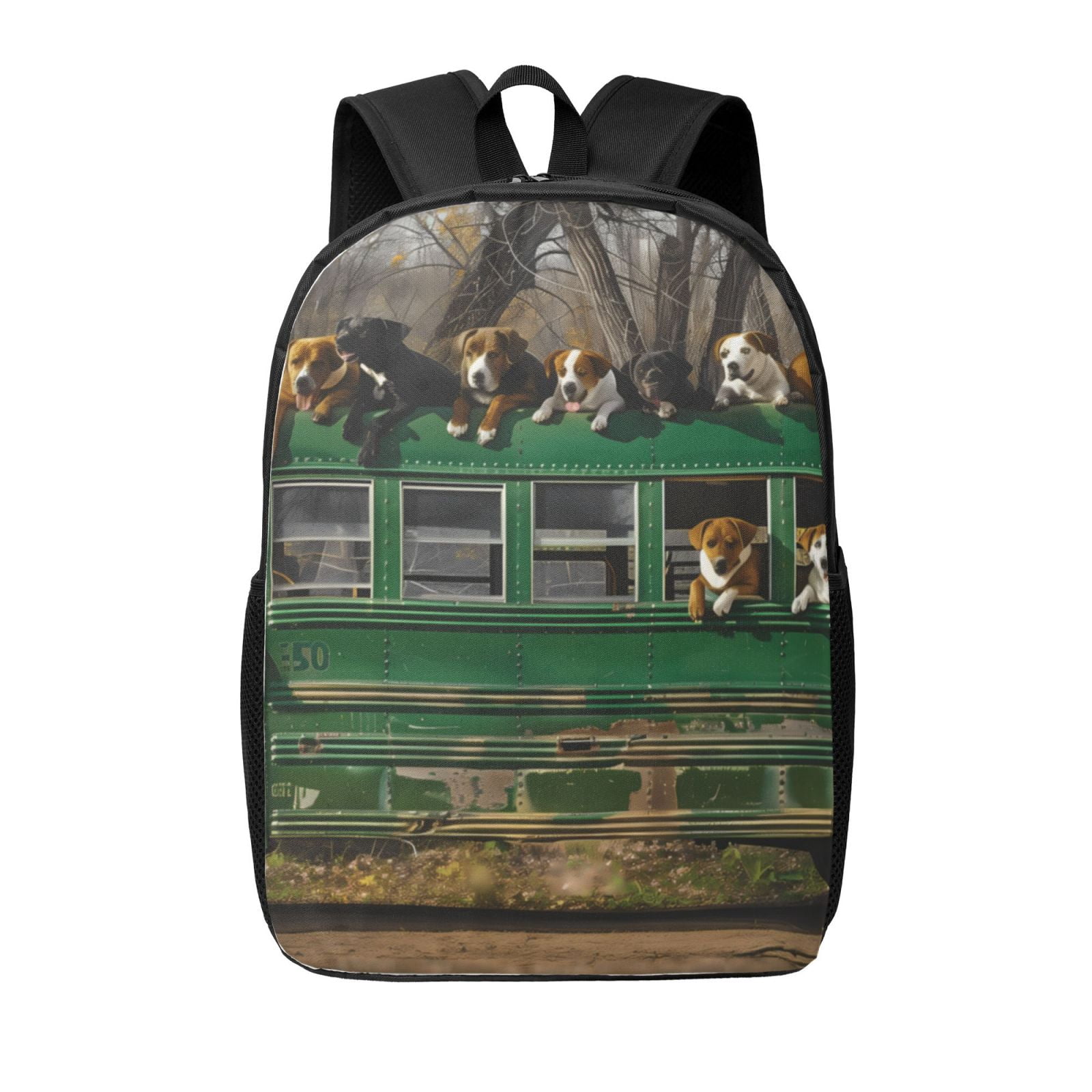 Tarvel Laptop Backpack for Women Men Dogs On A School Bus 17 Inch ...