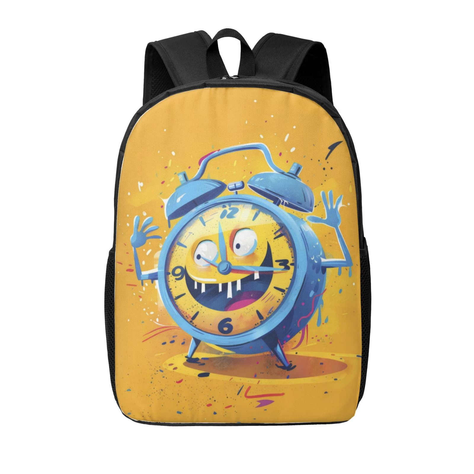 Tarvel Laptop Backpack for Women Men Funny Alarm Clock Illustration 17 ...