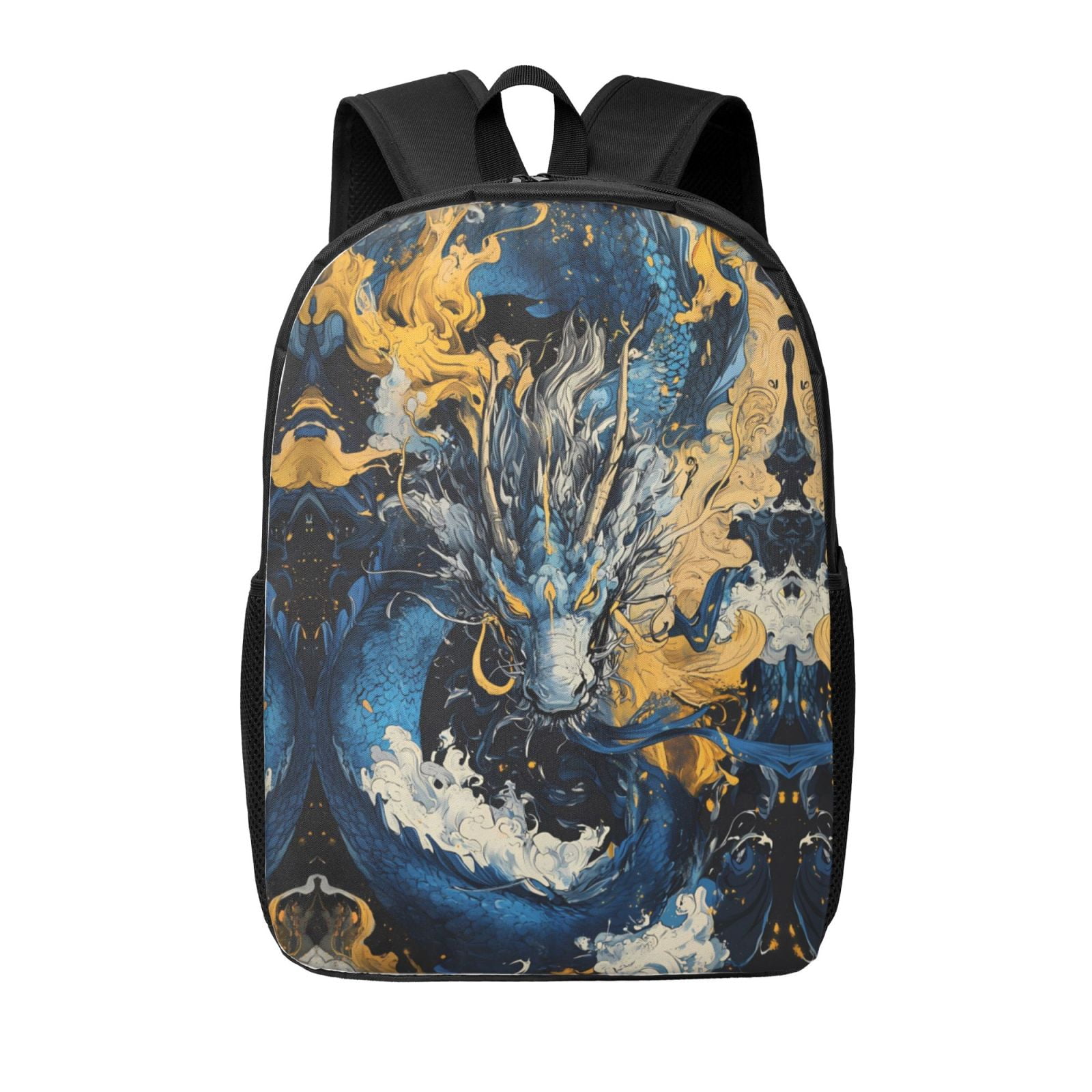 Tarvel Laptop Backpack for Women Men Golden Blue Dragon Fury 17 Inch ...