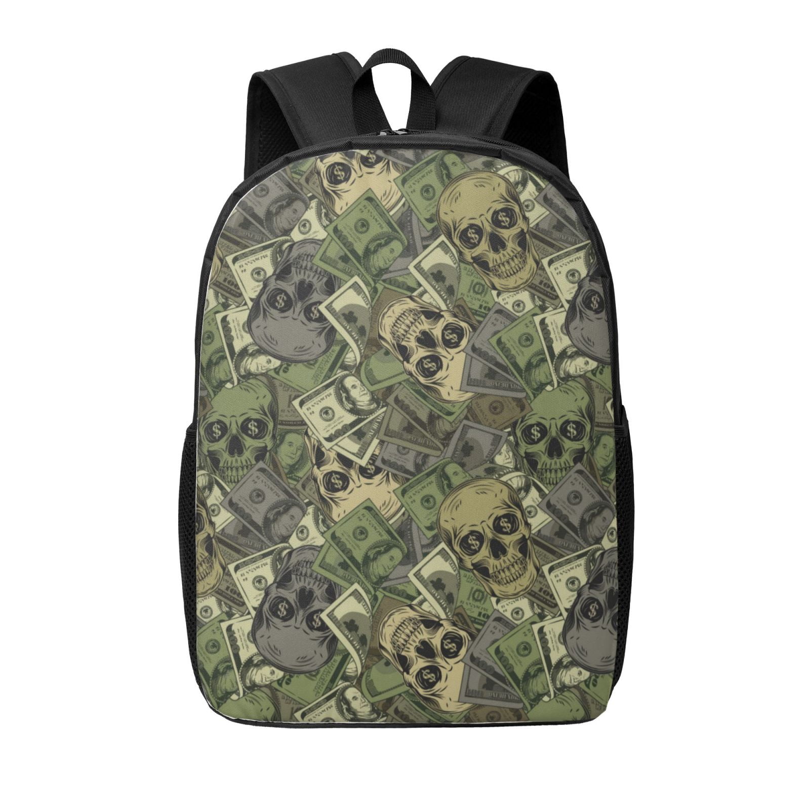 Tarvel Laptop Backpack for Women Men Green Skulls 17 Inch Backpack for ...