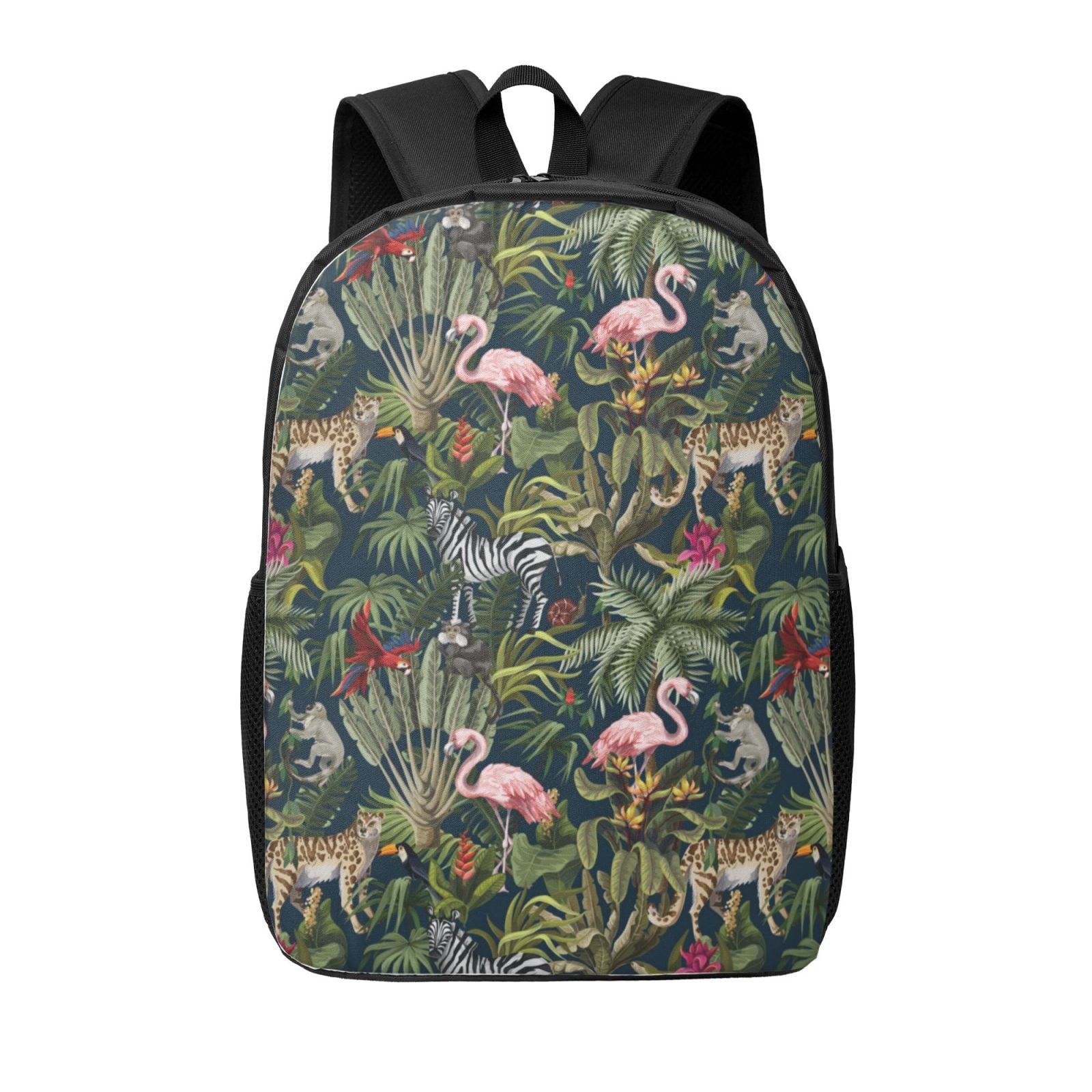 Tarvel Laptop Backpack for Women Men Hawaiian Style Flamingo Zebra 17 ...