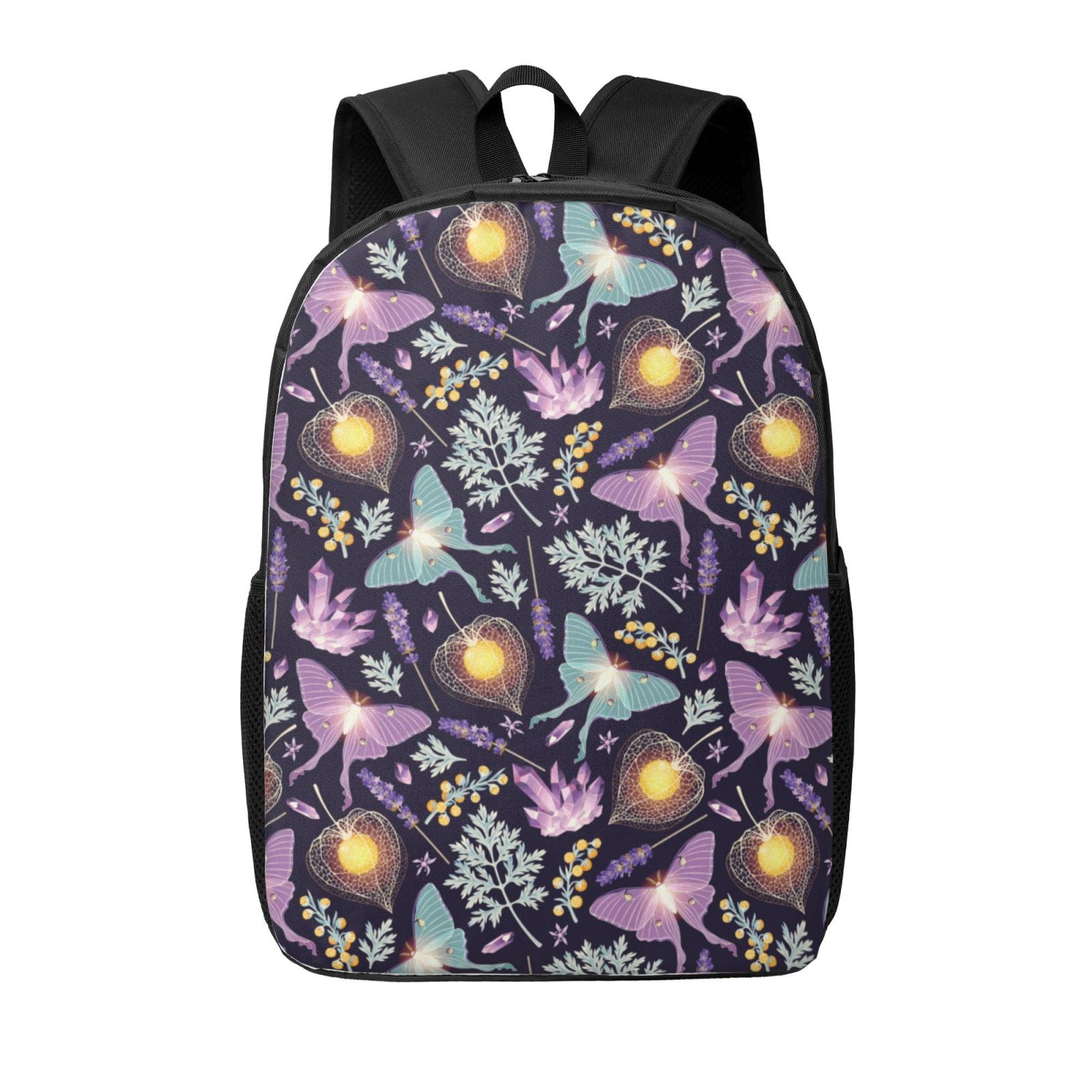 Tarvel Laptop Backpack for Women Men Lavender Flowers Butterfly 17 Inch ...
