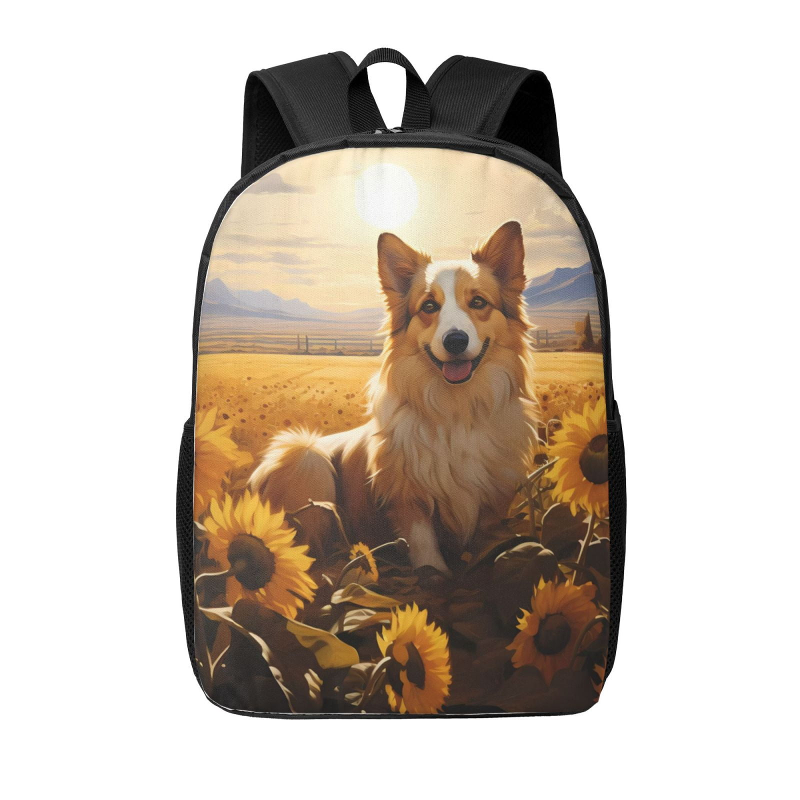 Tarvel Laptop Backpack for Women Men Pastoral Sunflower Corgi 17 Inch ...