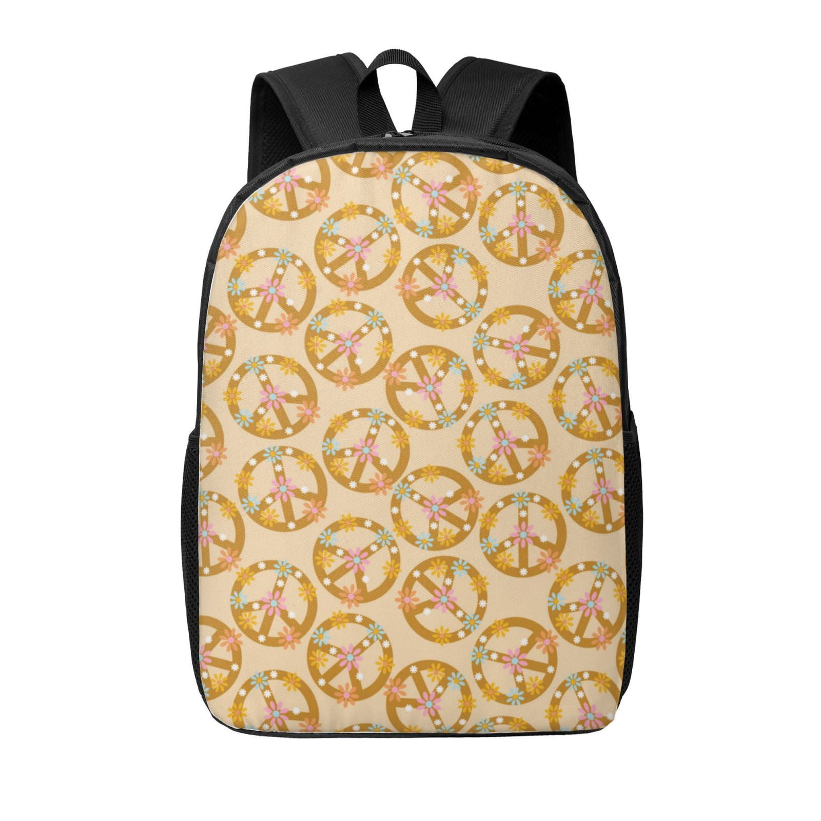 Tarvel Laptop Backpack for Women Men Peace Sign flower yellow 17 Inch ...