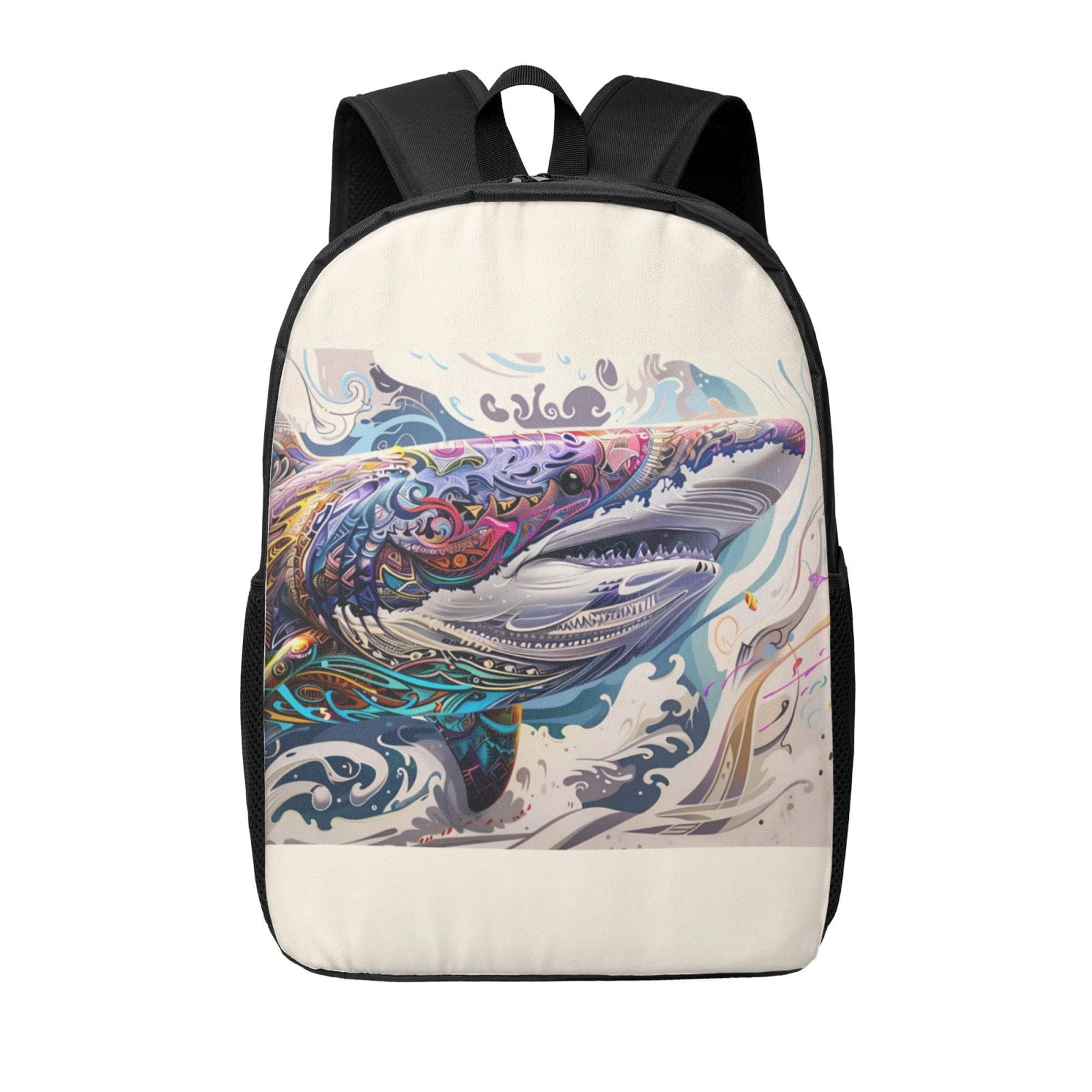 Tarvel Laptop Backpack for Women Men Psychedelic Shark Artwork 17 Inch ...