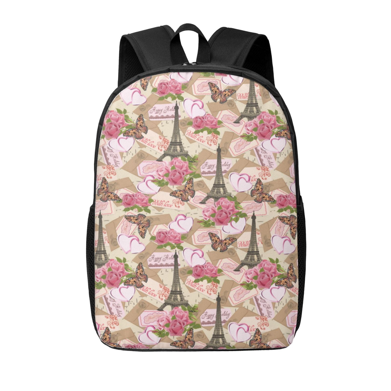 Tarvel Laptop Backpack for Women Men Rose Flowers Butterfly Love 17 ...