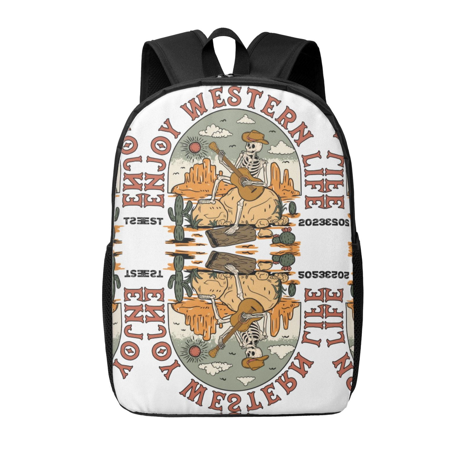 Tarvel Laptop Backpack for Women Men Skeleton Cowboy And Guitar 17 Inch ...
