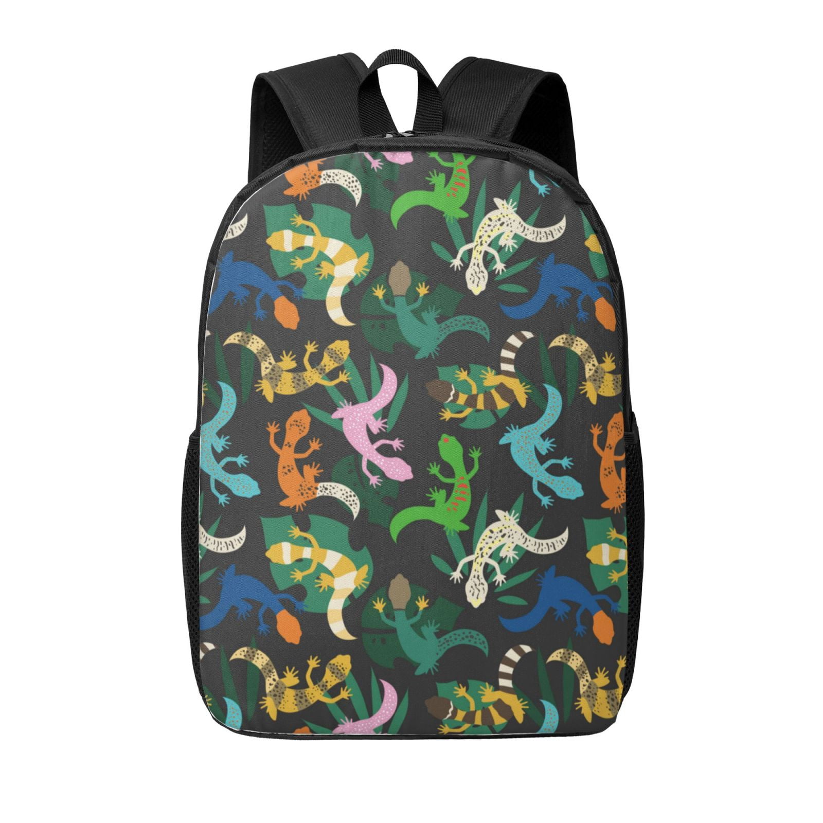 Tarvel Laptop Backpack for Women Men Striped Cute Lizard Gecko Plant_A ...