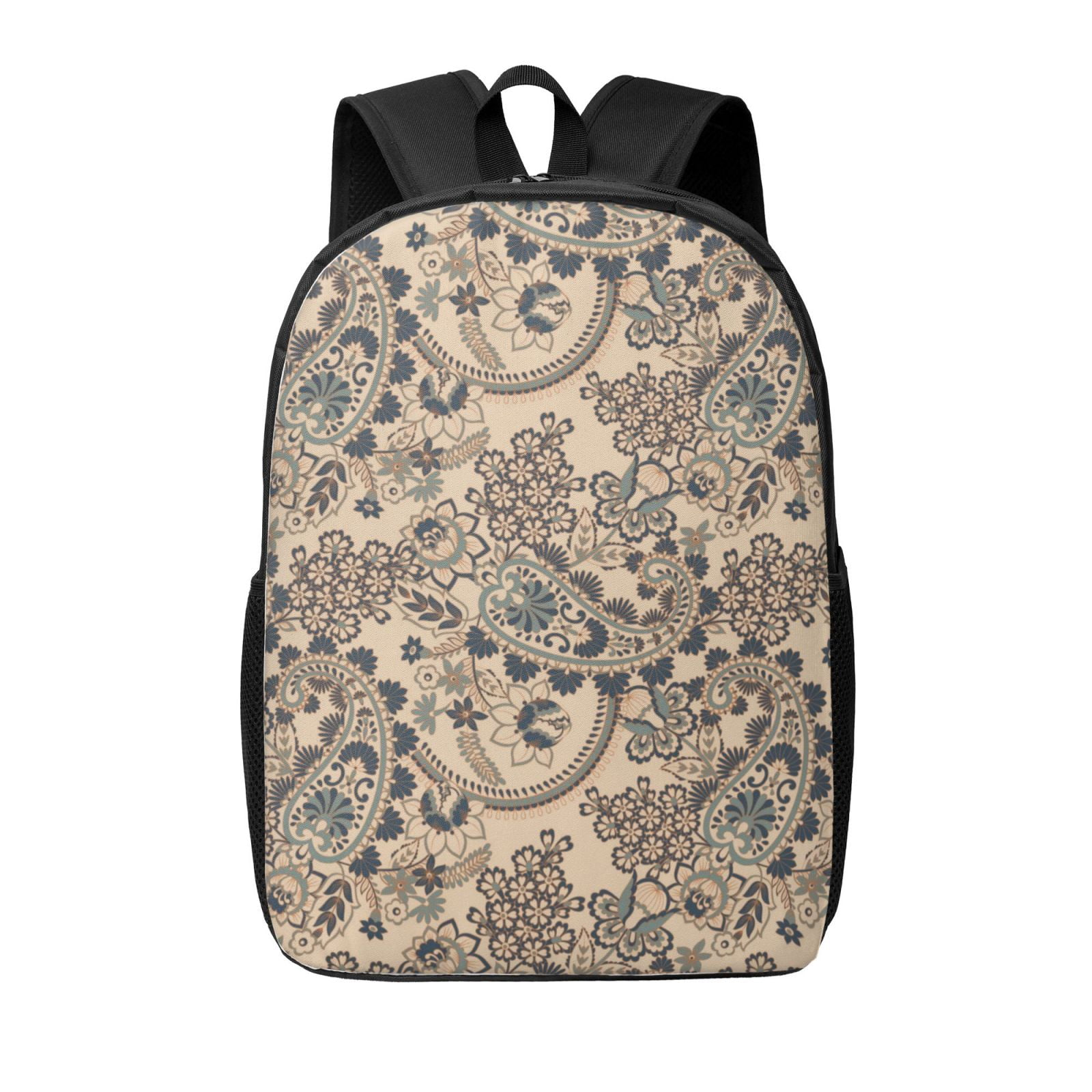 Tarvel Laptop Backpack for Women Men Vintage Floral Paisley 17 Inch ...
