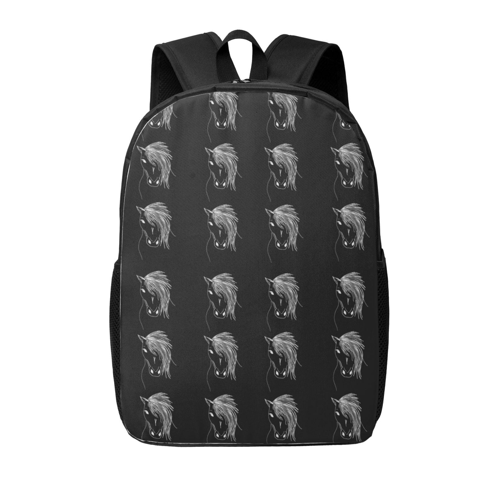 Tarvel Laptop Backpack for Women Men White Lines Long Sideburns Horse ...