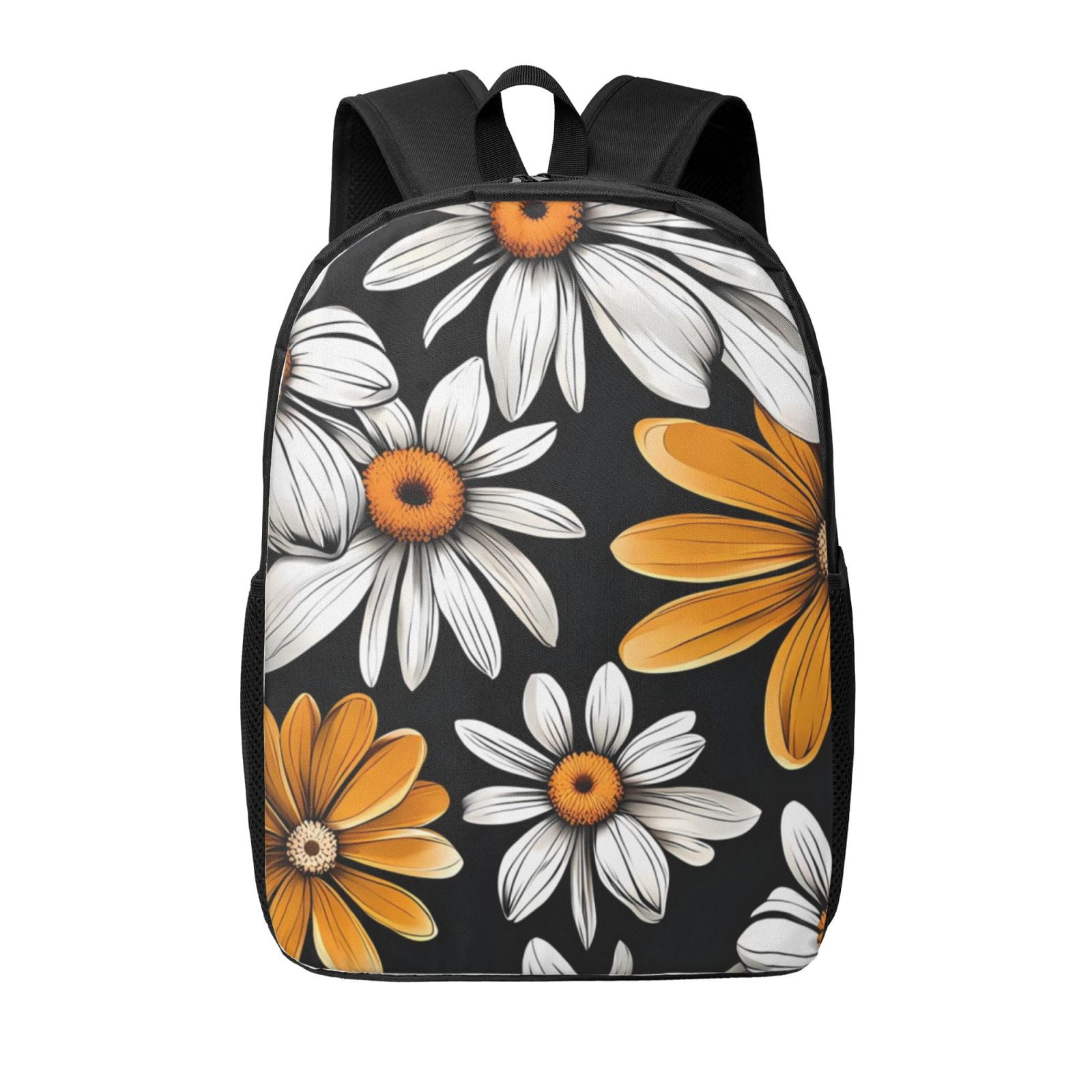 Tarvel Laptop Backpack for Women Men Yellow White Daisy Pattern 17 Inch ...