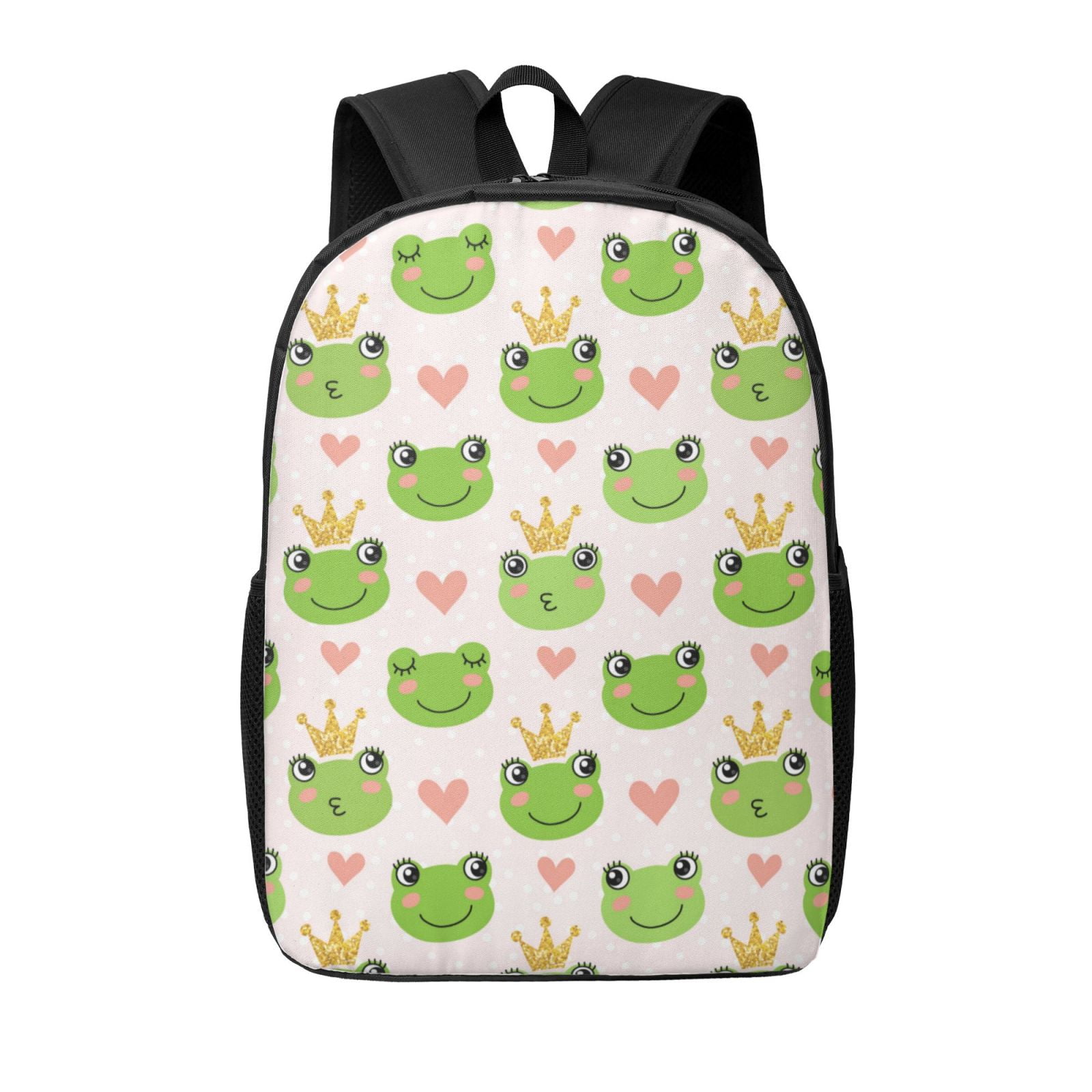Tarvel Laptop Backpack for Women Men cute frogs crowns heart pink 17 ...