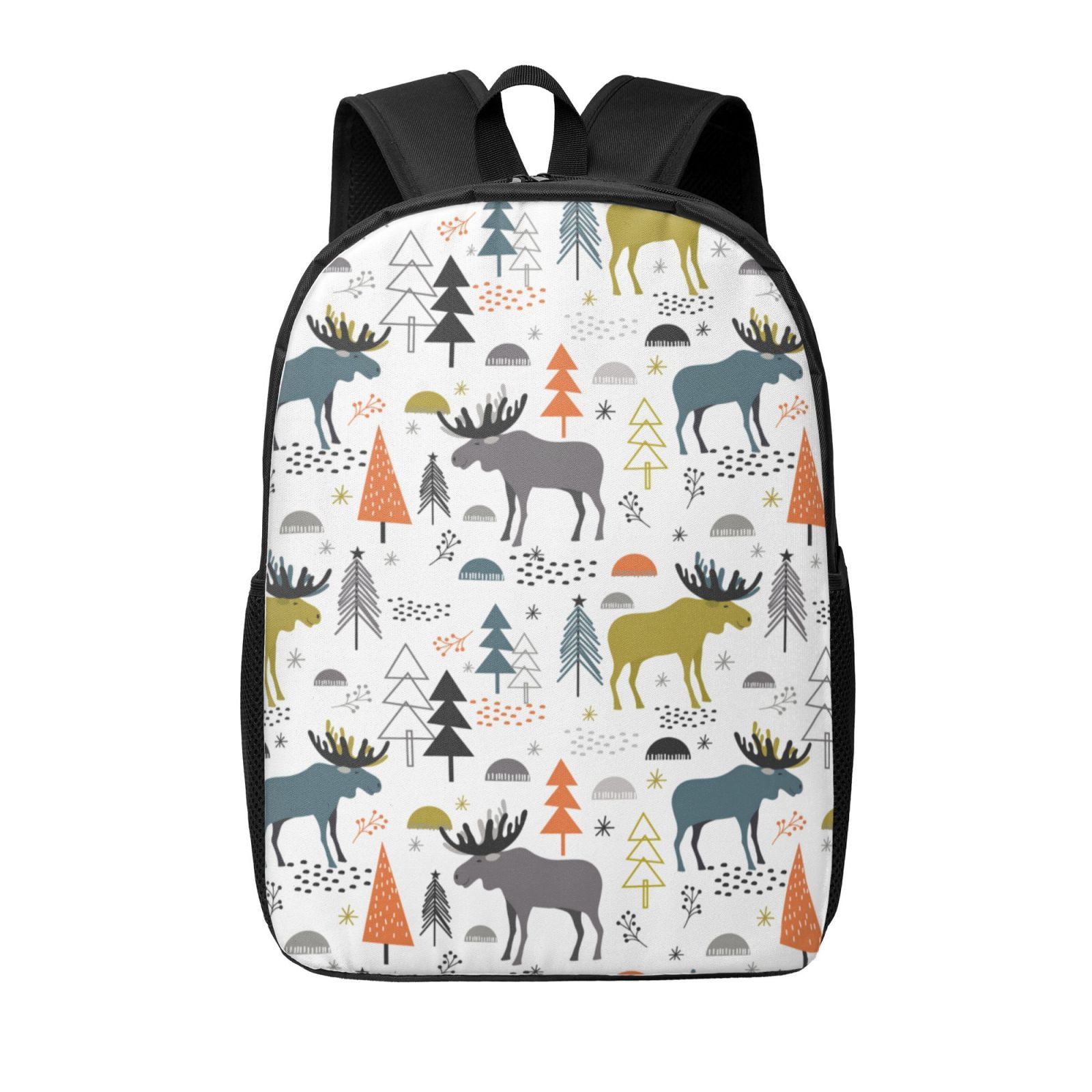 Tarvel Laptop Backpack for Women Men moose fores trees cartoon 17 Inch ...