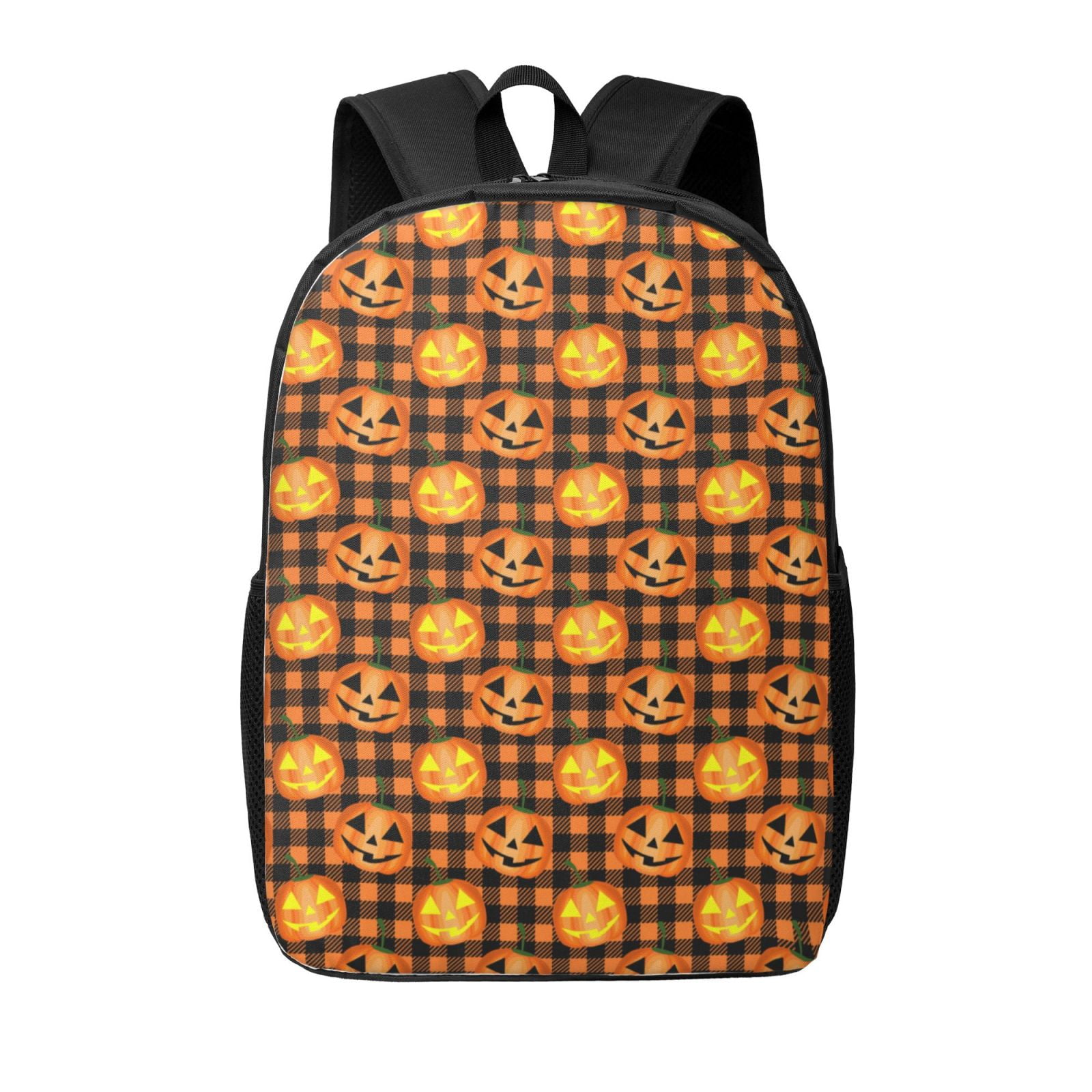 Tarvel Laptop Backpack for Women Men pumpkins plaid halloween 17 Inch ...