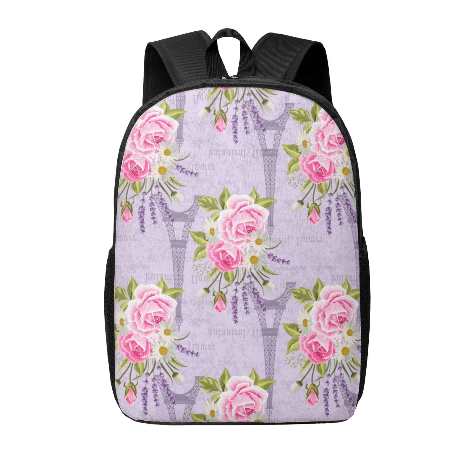 Tarvel Laptop Backpack for Women Men rose Tower flower 17 Inch Backpack ...