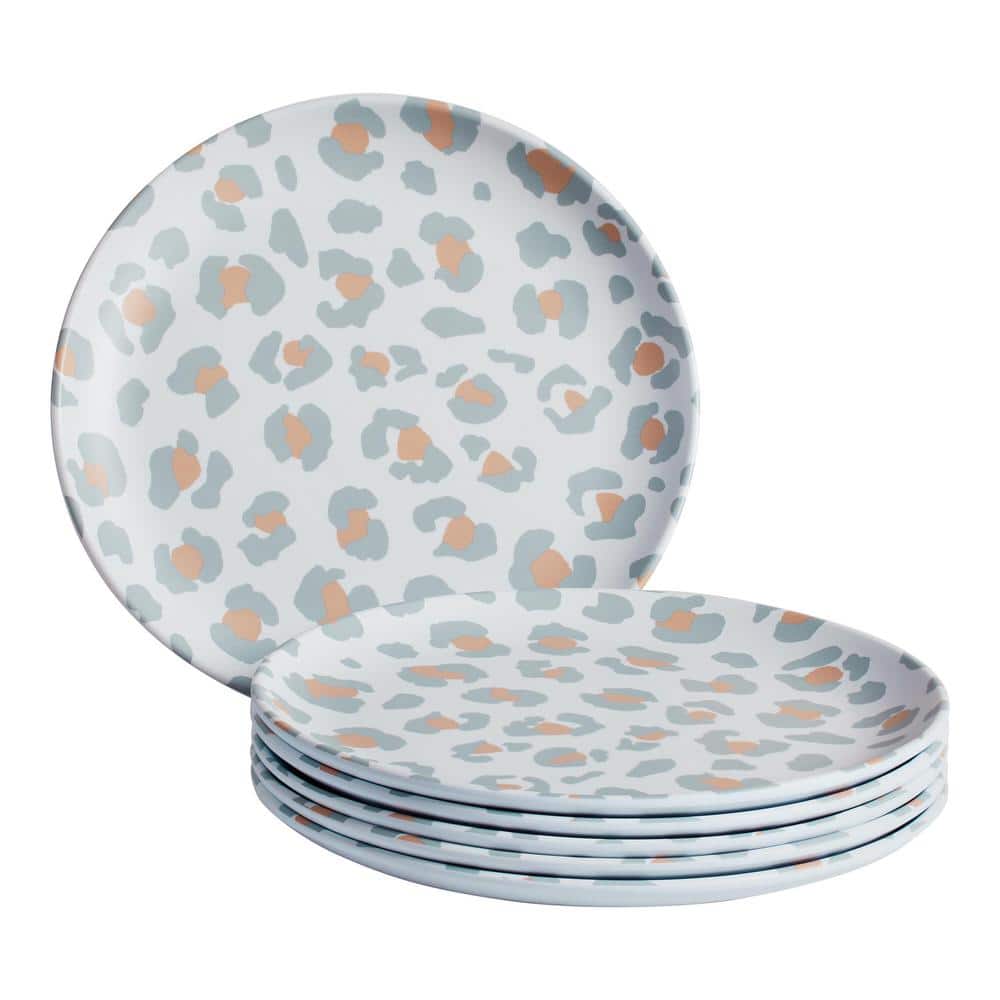 Taryn Melamine Accent Plates in Aged Clay Cheetah (Set of 6) - Walmart.com