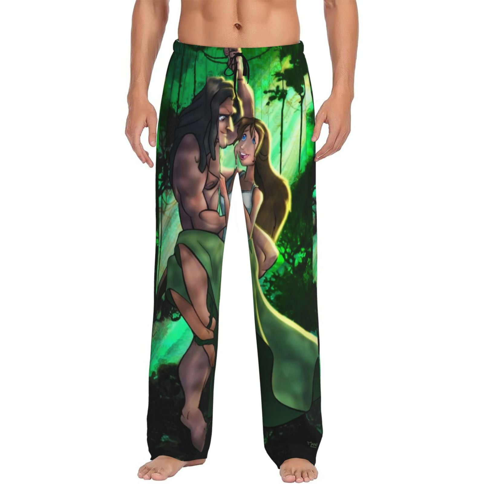 Tarzan Men's Pajama Pants, Soft All Over Print Casual Drawstring Lounge ...
