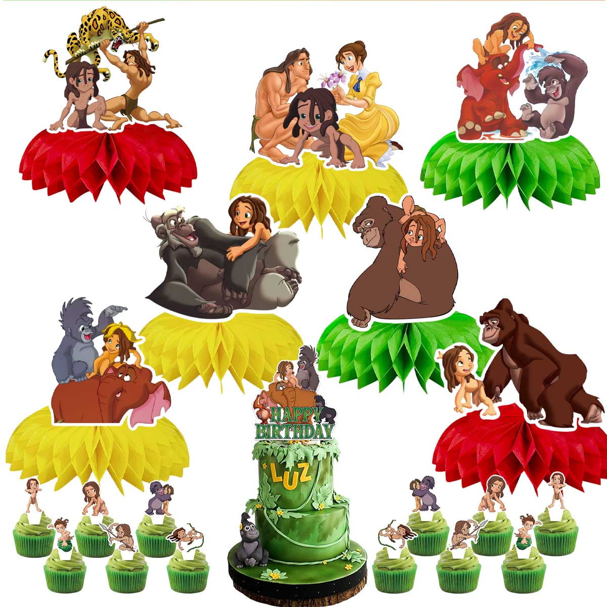 Tarzan Party Decorations Centerpieces Cake Toppers Supplies for ...