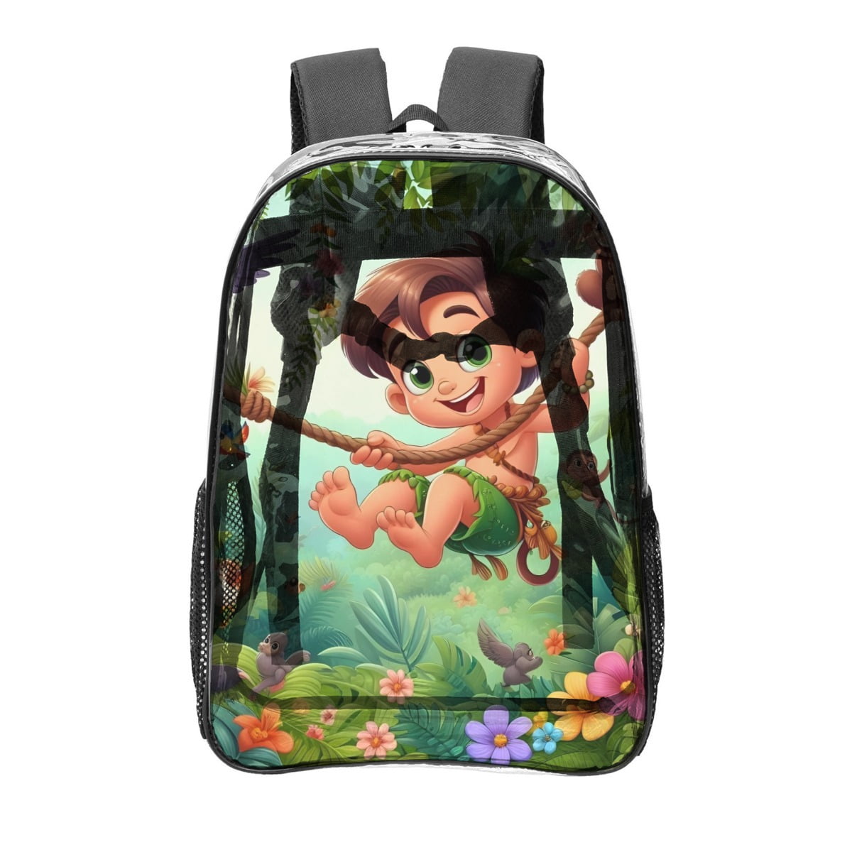 Tarzan Pattern Transparent Backpack Lightweight And fashionable ...